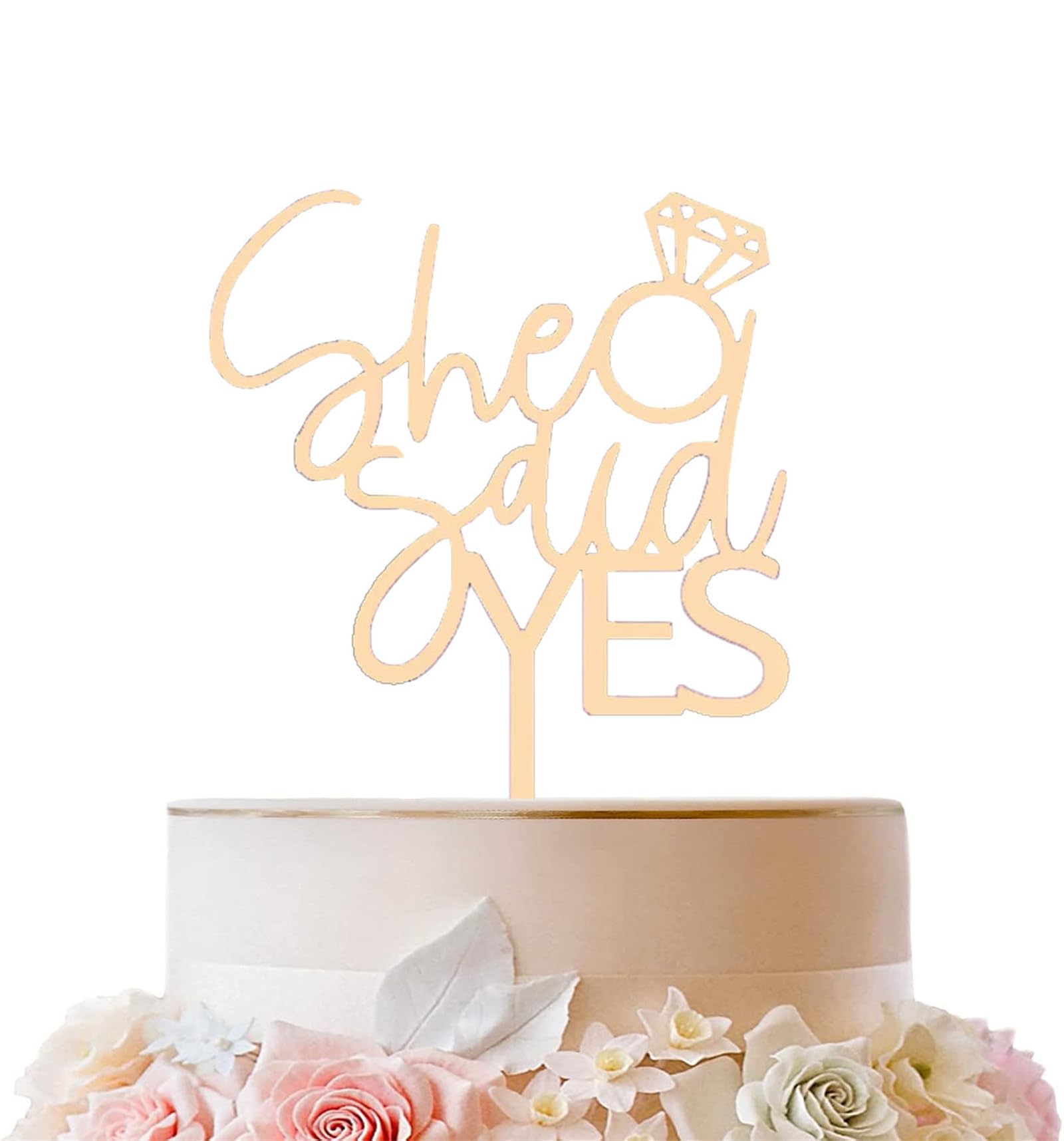 HQKJGSYX Wooden She Said Yes COC1Topper Wedding Toppers Custom Topper ...