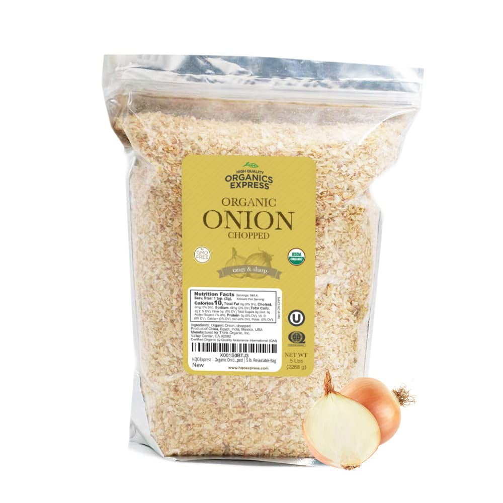 HQOExpress Organic Onion Chopped – Organic Onion Flakes - Dried and ...
