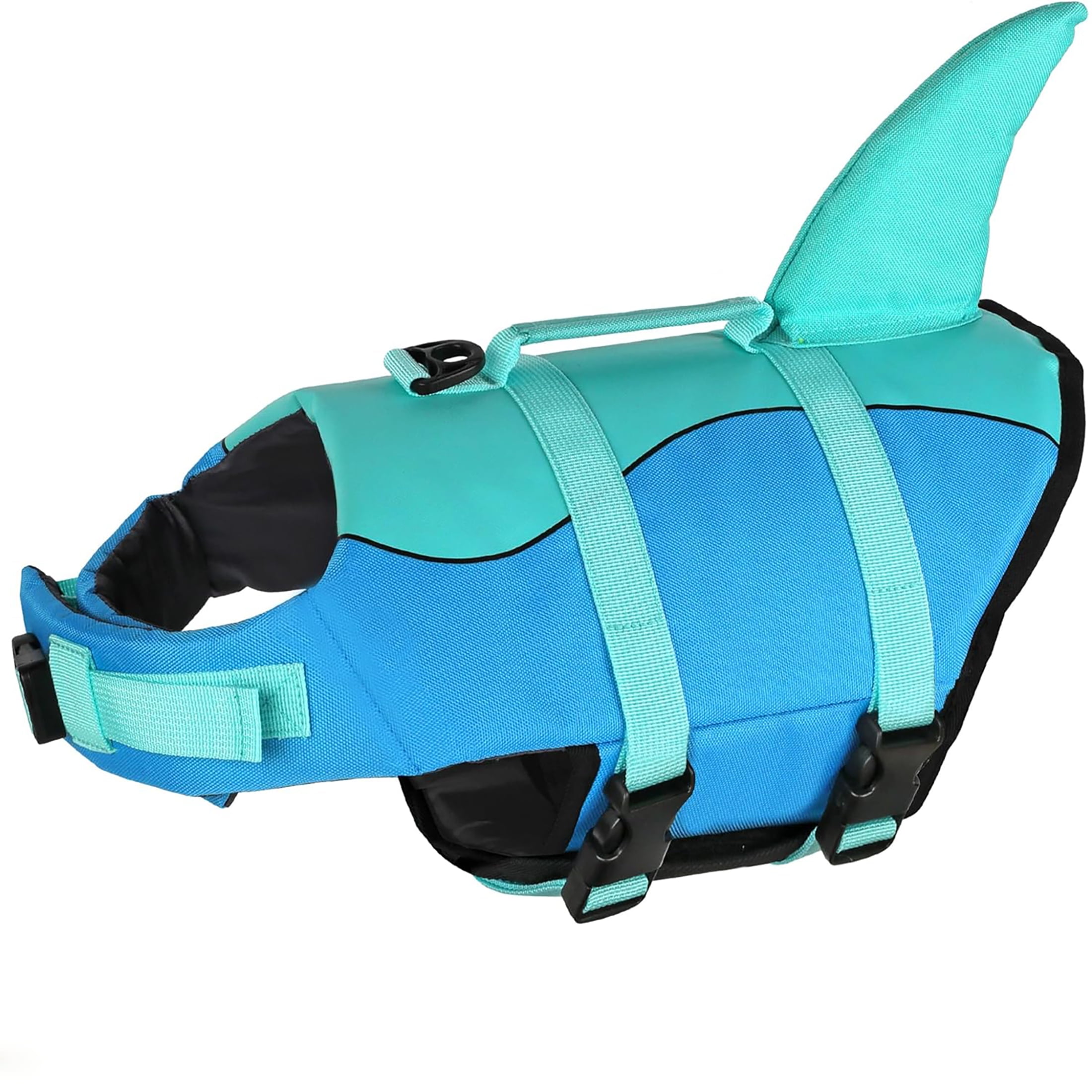 HQREA Adjustable Shark Dog Life Vest with Handle for Small Dog Swimming ...