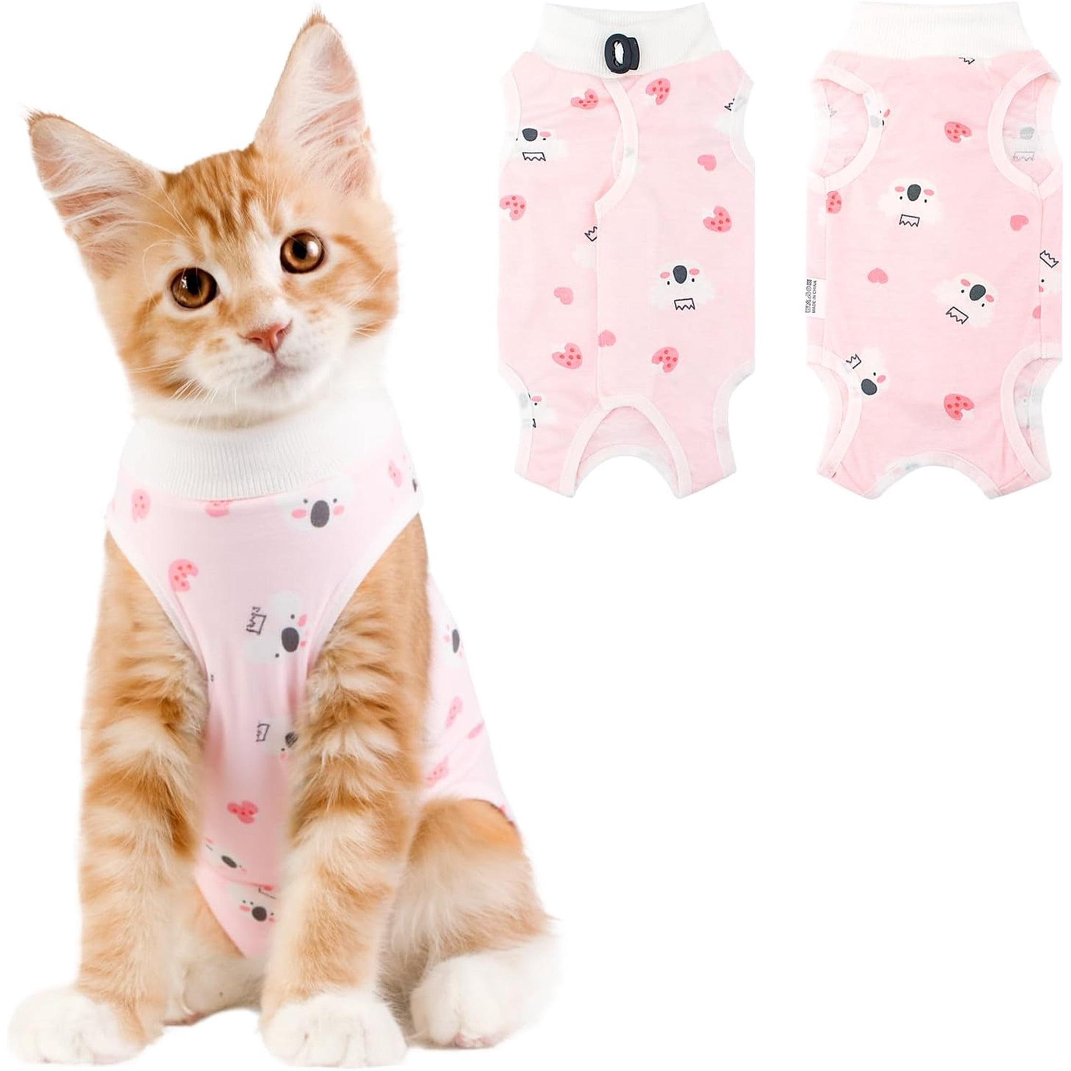HQREA Cat Recovery Suit Female Cotton Cat Surgical Onesie After Spay ...