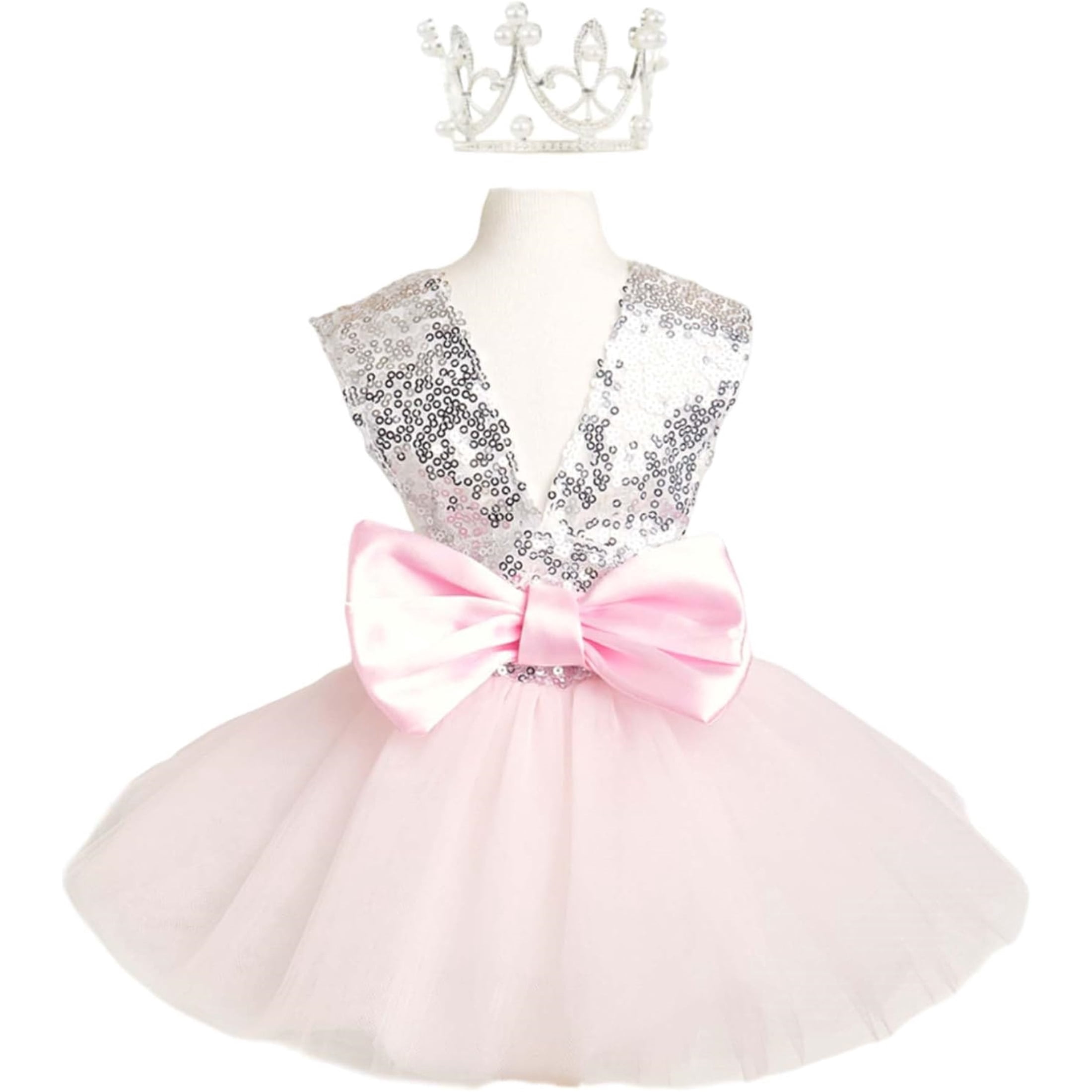 HQREA Dog Birthday Outfits Dress with Crown Pet Cat Tutu Skirt Party ...