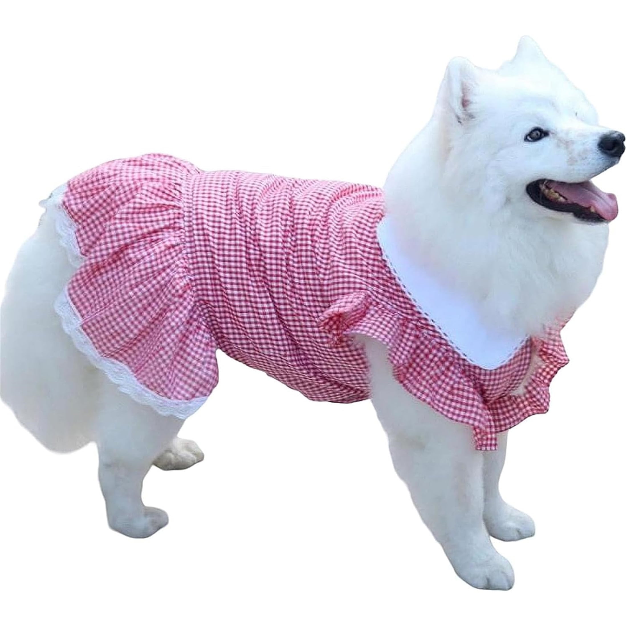 HQREA Dog Dresses for Large Dogs Girl Cute Plaid Pet Party Dress for ...