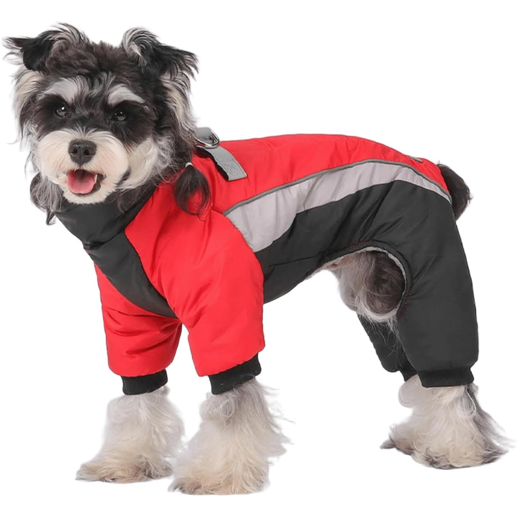 HQREA Warm Fleece Dog Coats Reflective Puppy Puffer Jacket with D-Ring ...