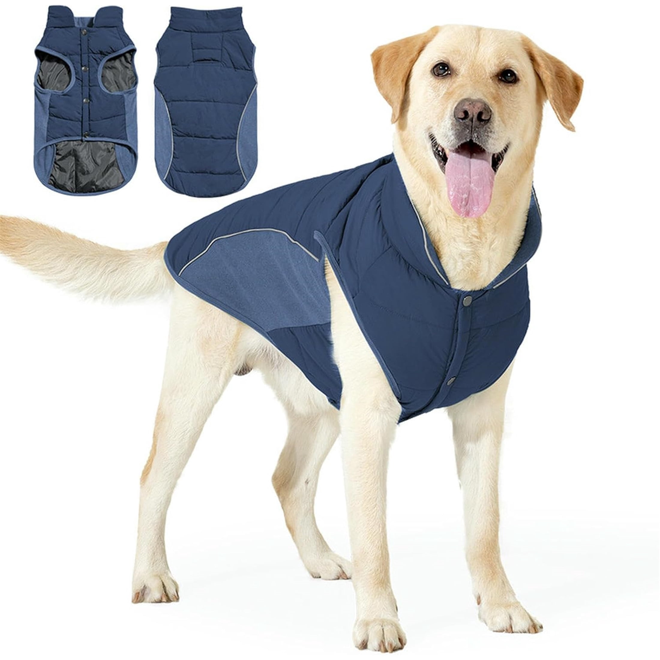 HQREA Winter Dog Coats for Large Dogs Waterproof Reflective Dogs Vest ...