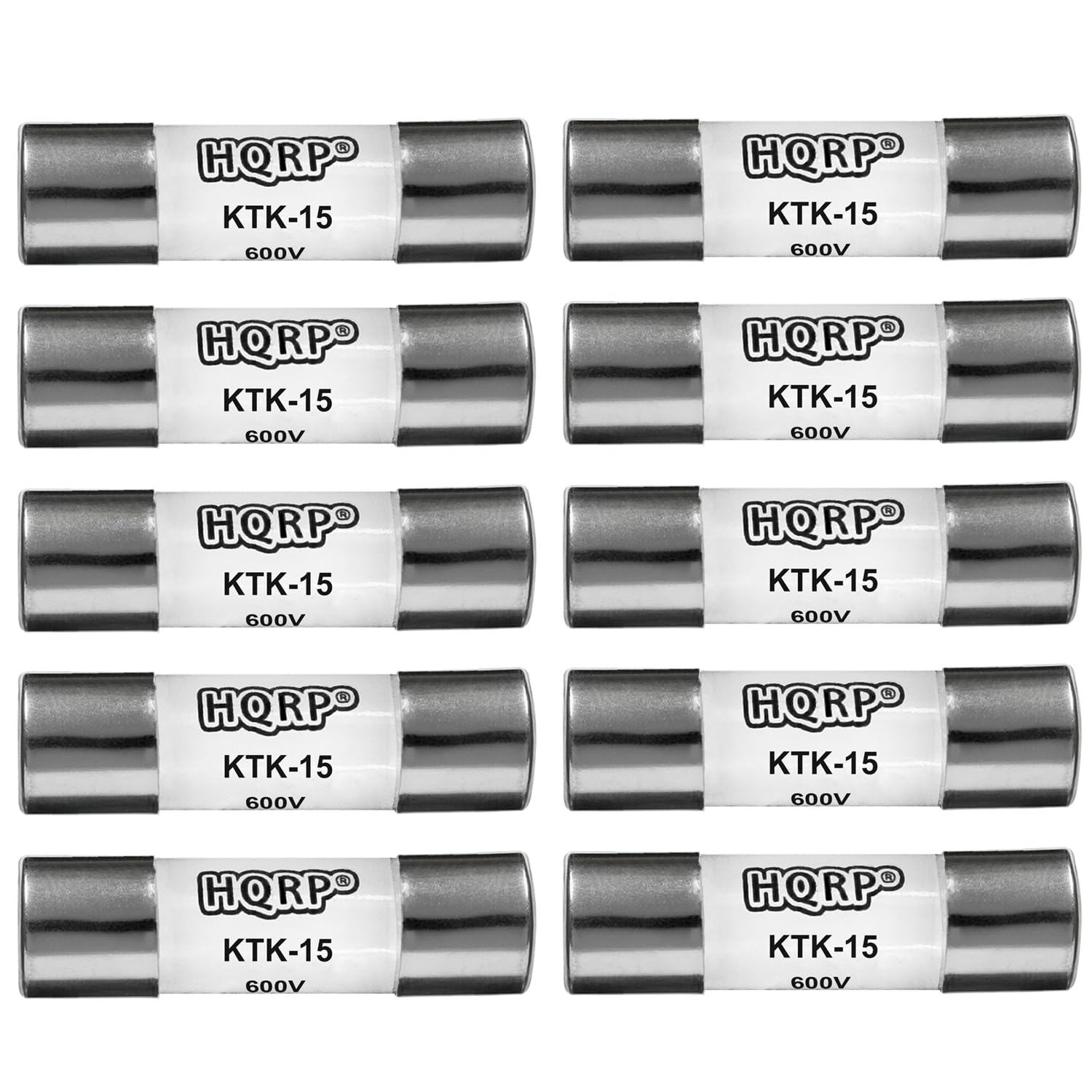 HQRP 10-Pack KTK-15 Midget Fast-Acting Digital Multimeter Fuse 15 A ...