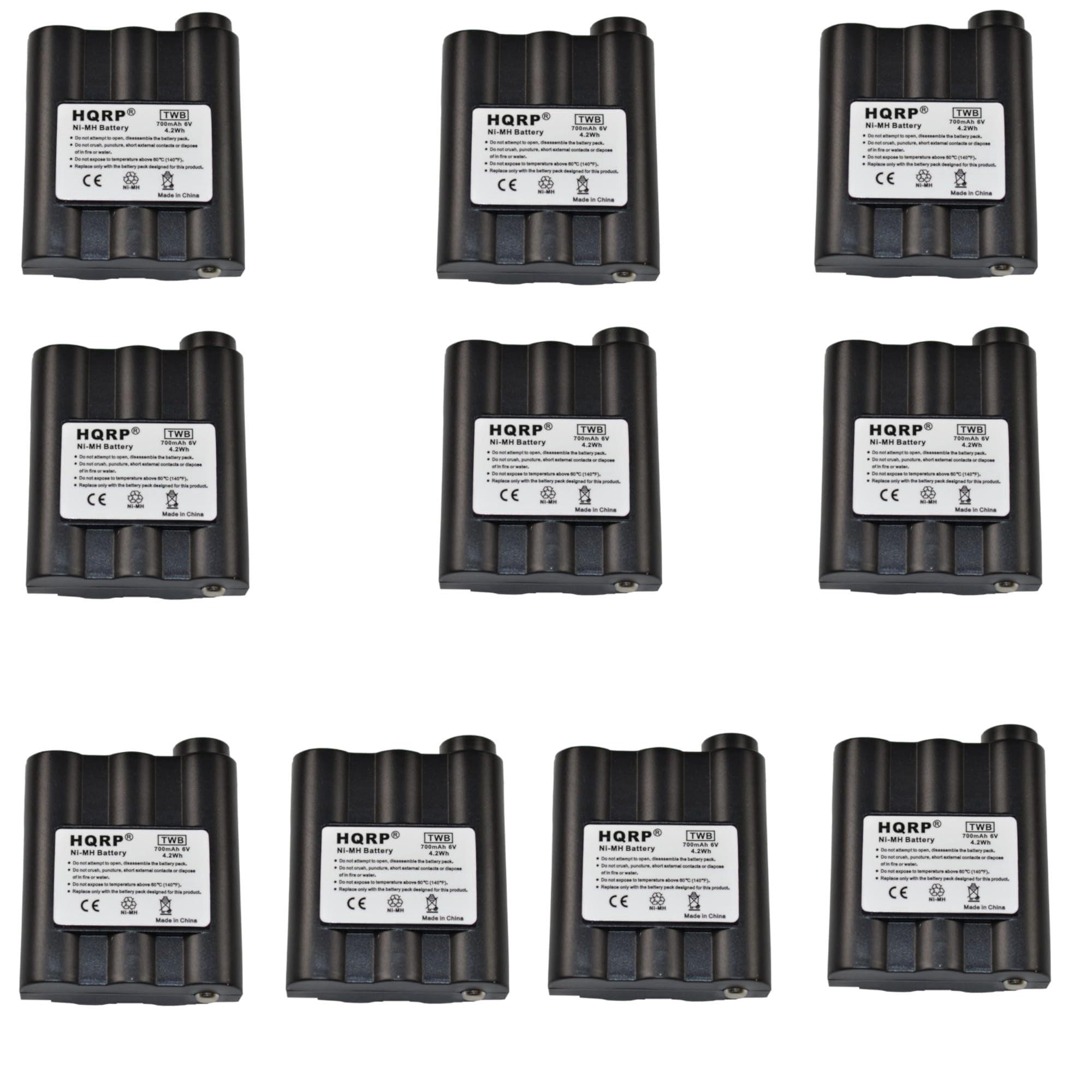 HQRP 10-Pack Rechargeable Battery Pack for Midland AVP-7 BATT5R GXT-635 ...