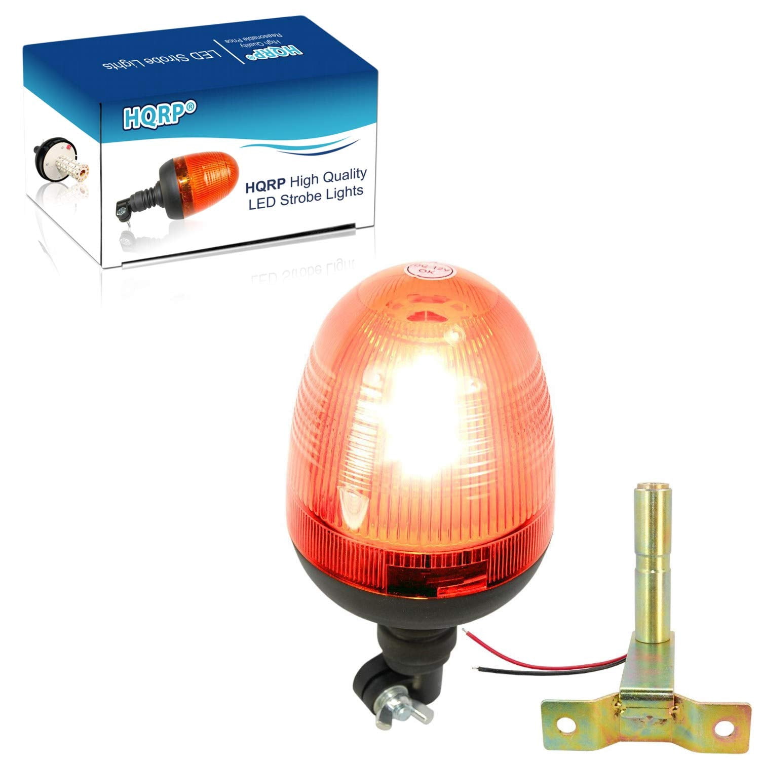 HQRP 12V DC Emergency Amber LED Strobe Mini Light Low Profile Beacon ...