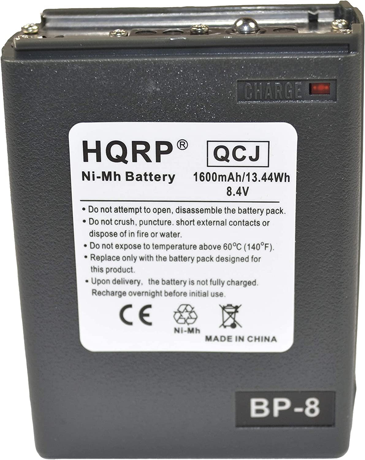 HQRP 1600mAh Ni-MH Battery for Icom BP-8 IC-02AT / 2AT / IC-03AT / 3AT ...