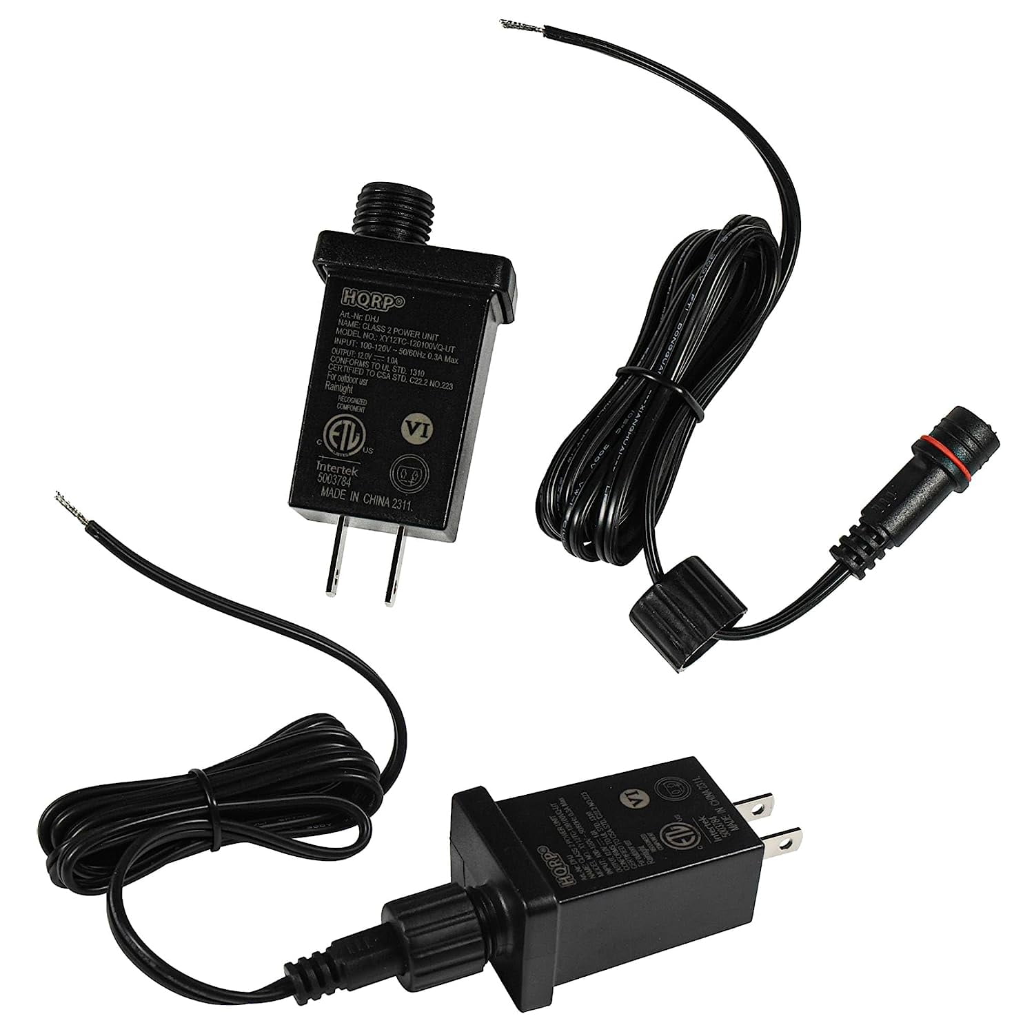 HQRP 2-Pack 12V 1A 12W Class 2 Power Supply with Extension Cord, IP44 ...