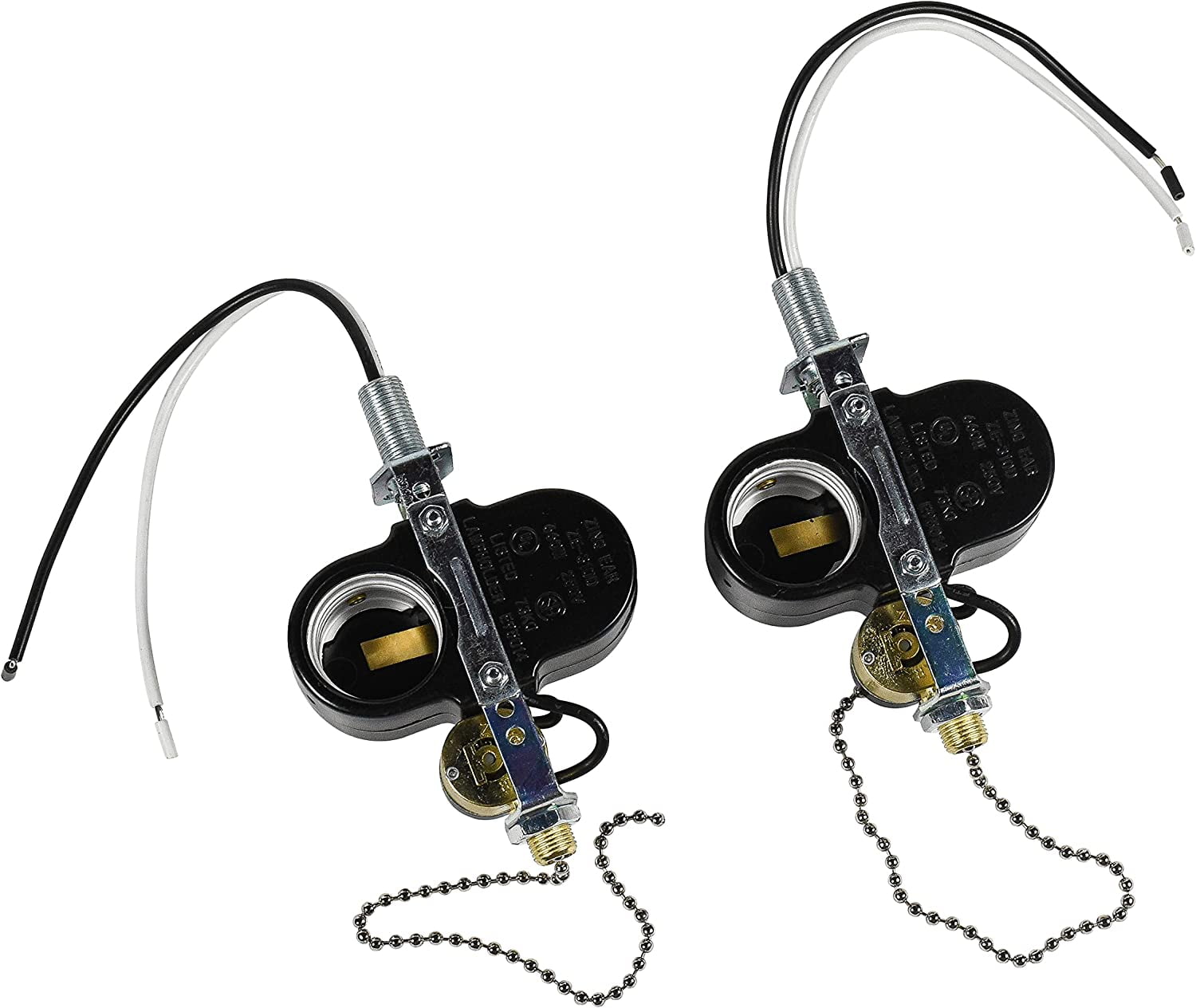 HQRP 2-Pack 2-Light Socket Switch Compatible with Hunter, Casablanca ...