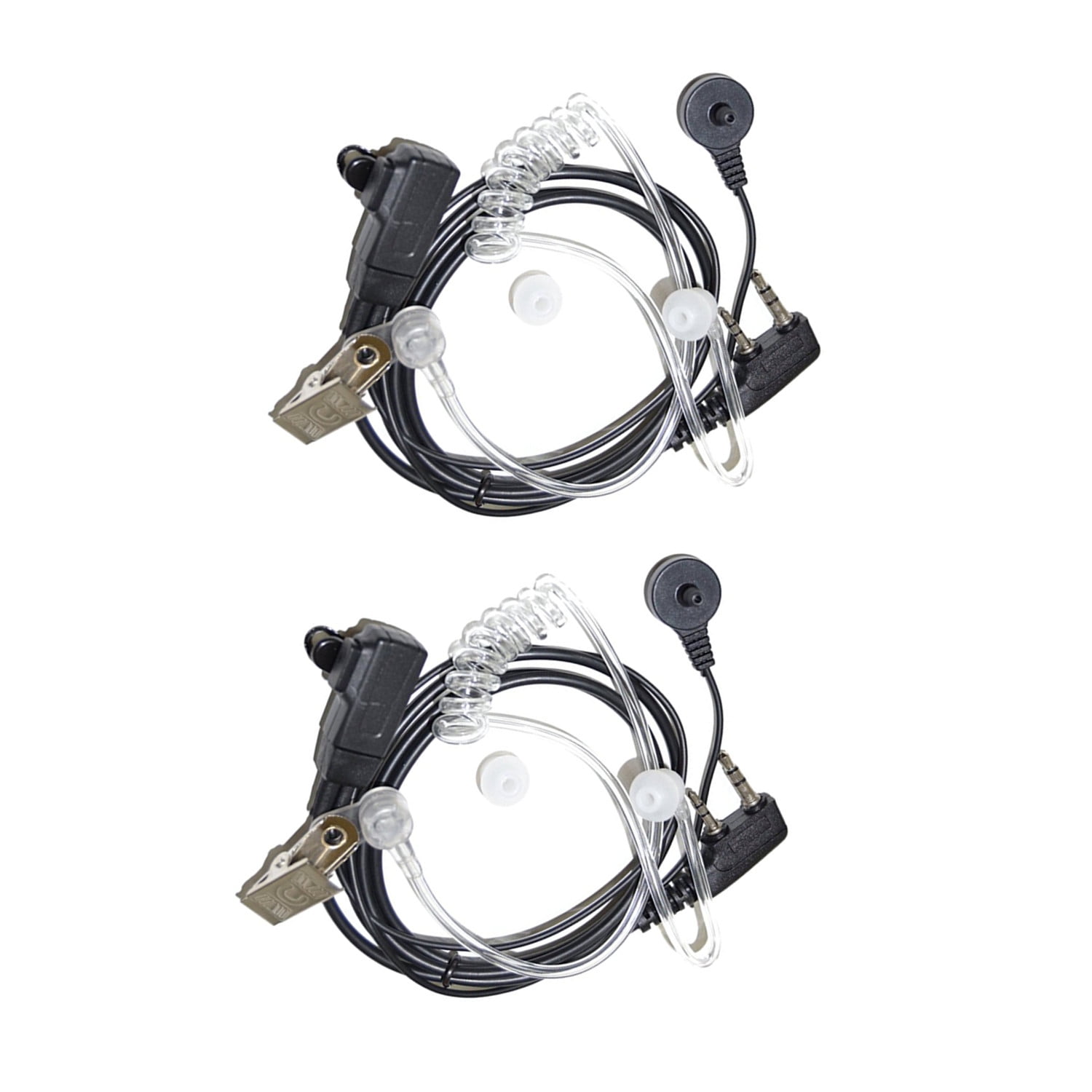 HQRP 2-Pack 2 Pin Acoustic Tube Earpiece Headsets Mic for Retevis H-777 ...