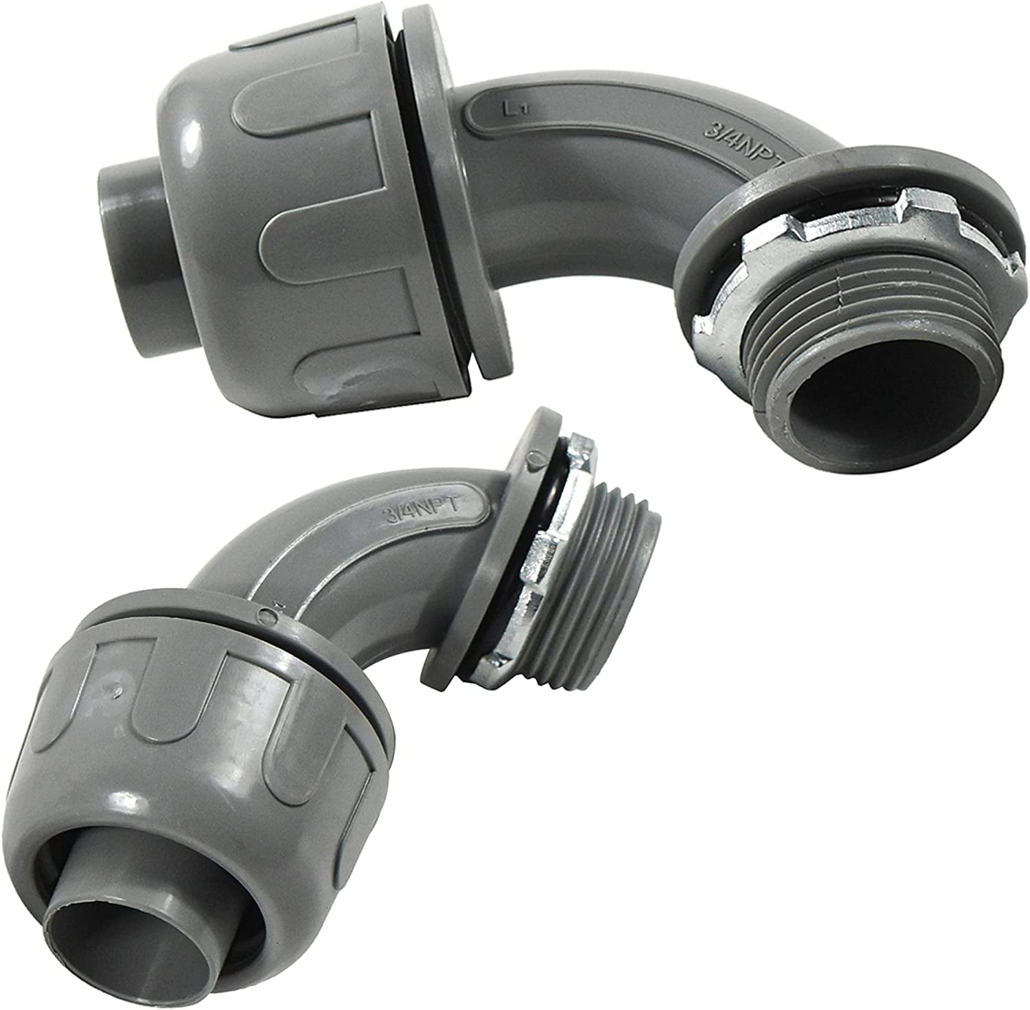 HQRP 2-Pack 3/4-Inch Nonmetallic Plastic Liquid Tight Connector 90 ...