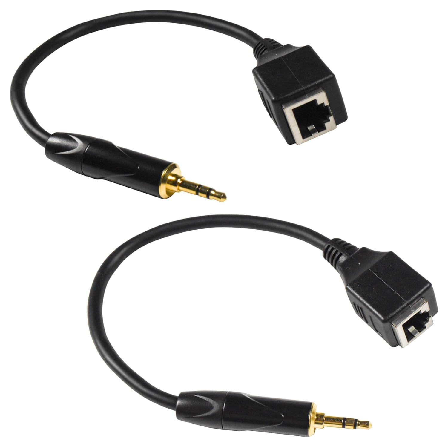 HQRP 2-Pack 3.5mm TRS Stereo Male to RJ45 Female Adapter, Compatible ...