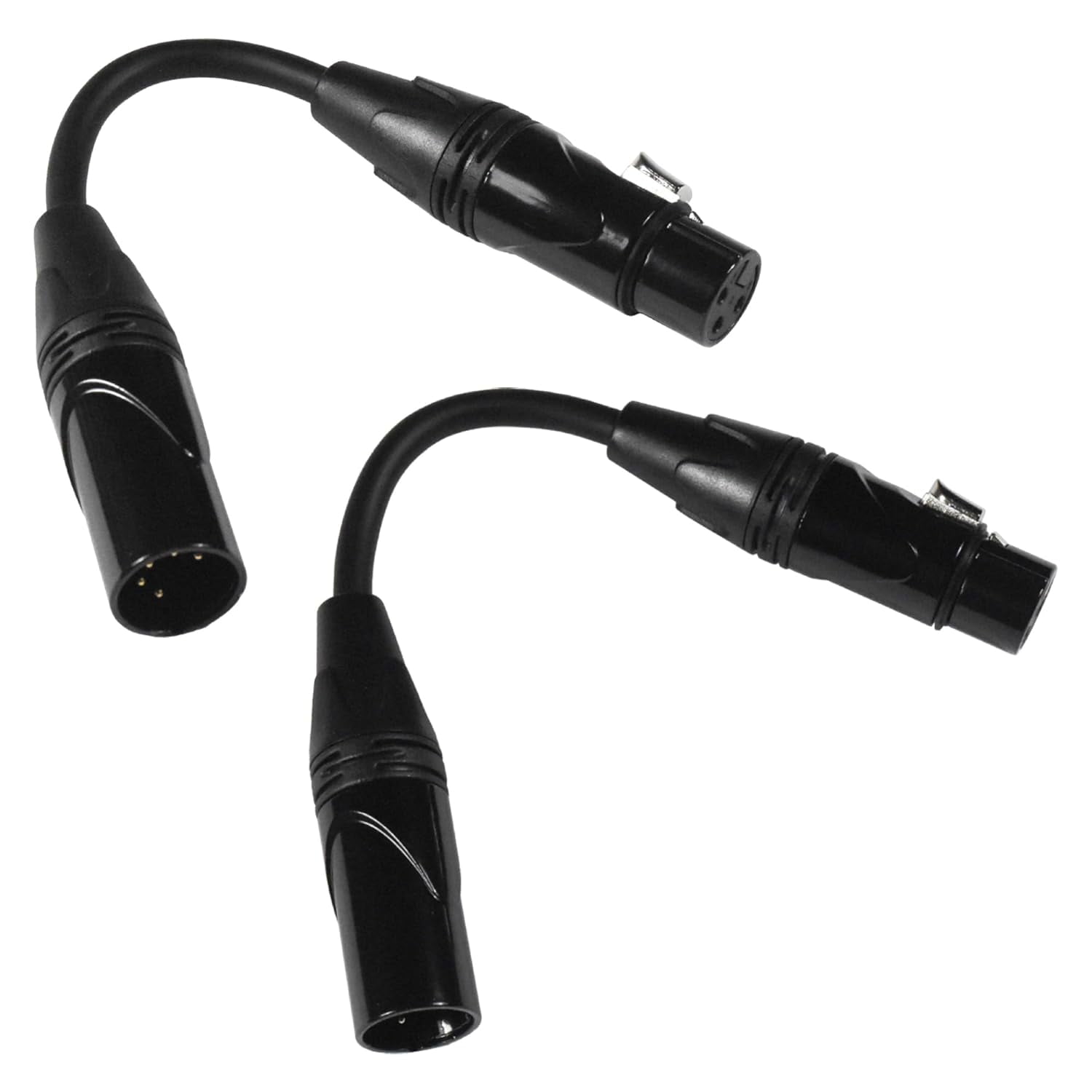 HQRP 2-Pack 3-Pin XLR Female to 5-Pin XLR Male DMX Lighting Cable 6 ...