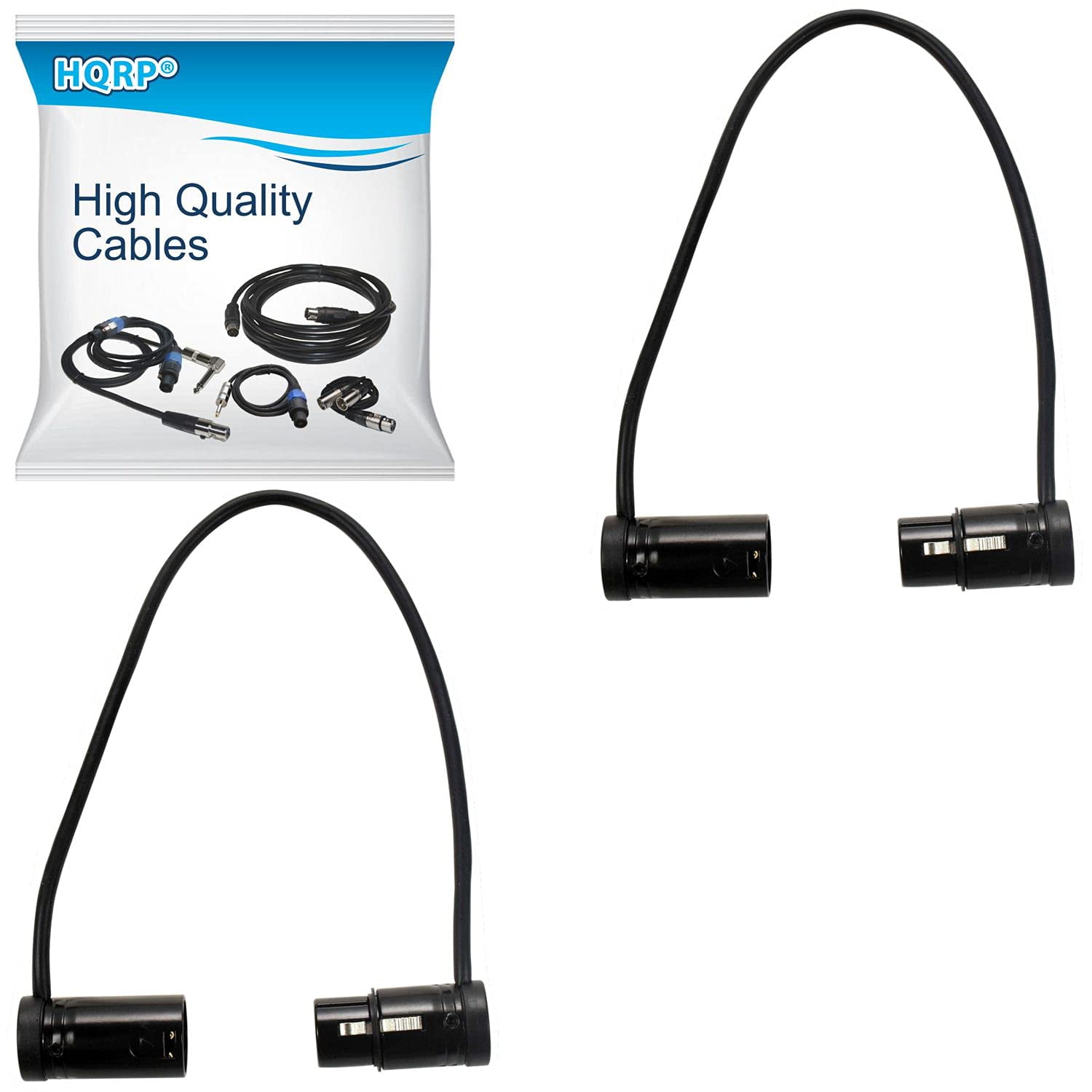 HQRP 2-Pack 3-Pin XLR Female to 3-Pin XLR Male Adjustable-Angle Low ...