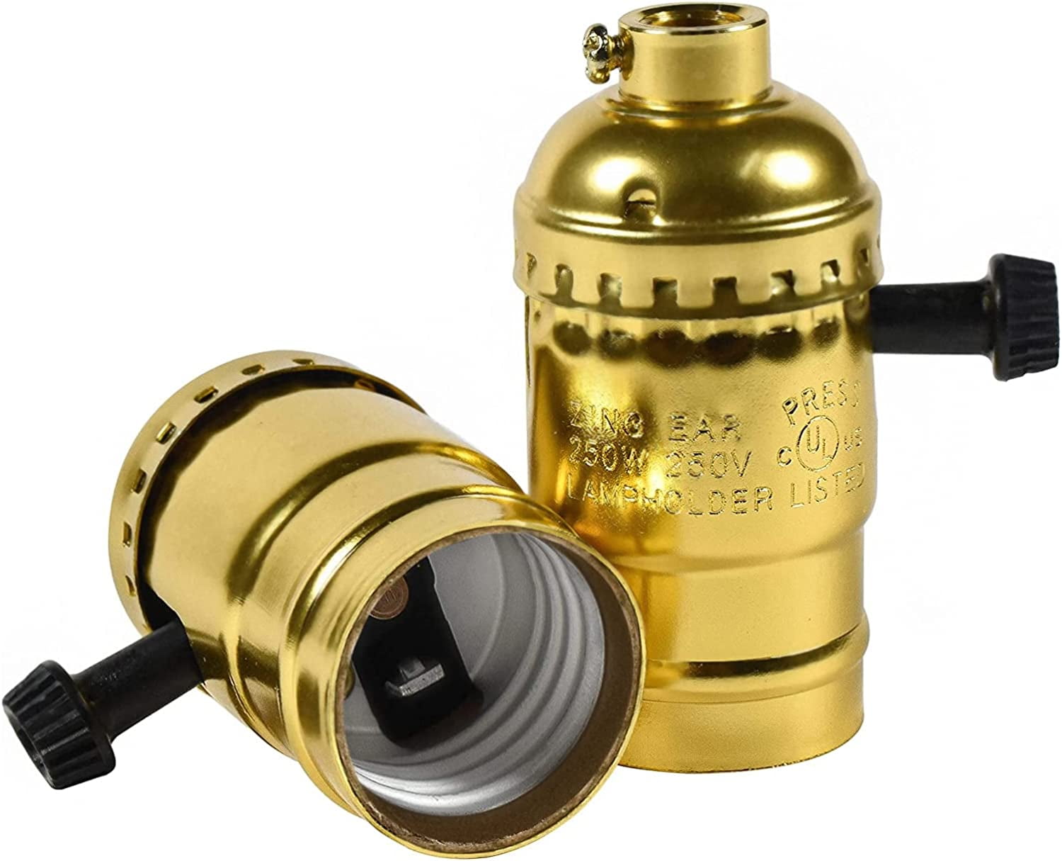 HQRP 2-Pack 3-Way Lamp Holder, E26 Bulb Light Socket, Low-Medium-High ...