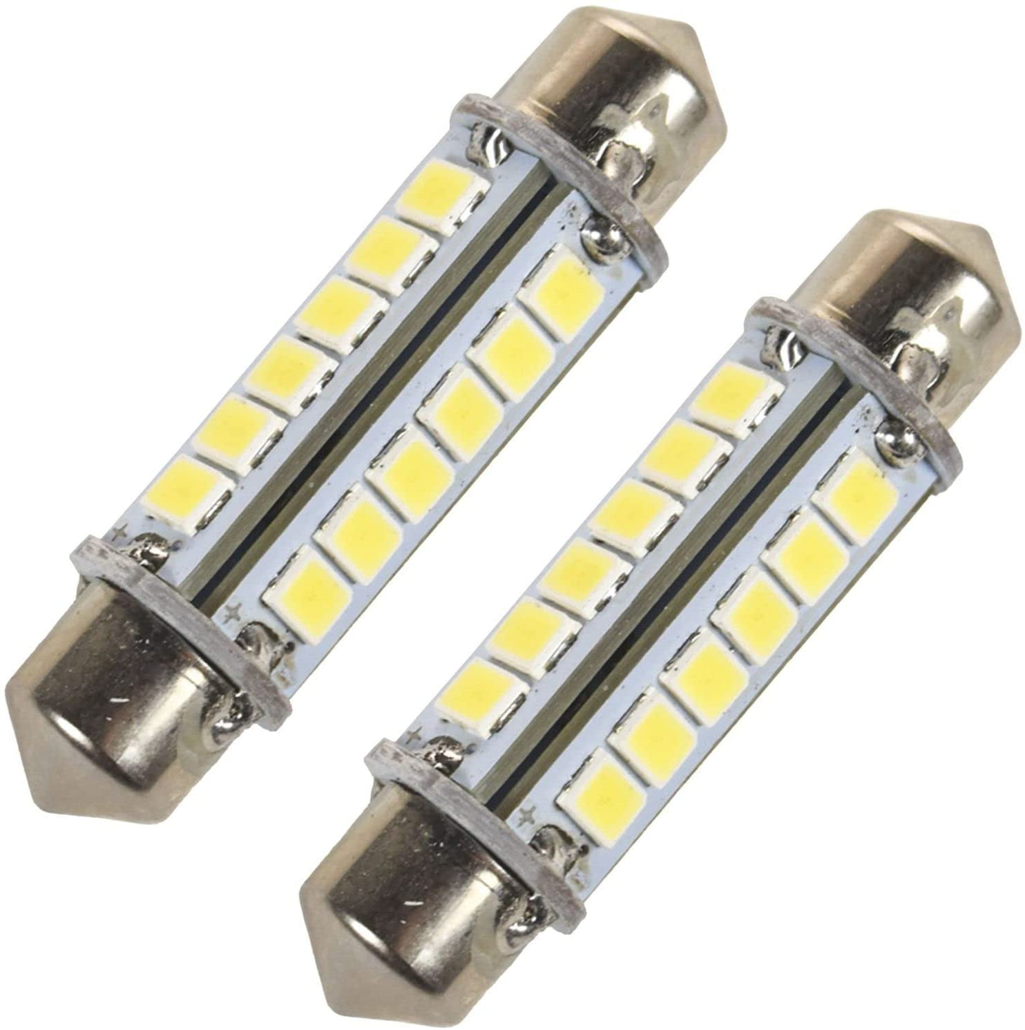 HQRP 2-Pack 41mm Festoon 60 LEDs SMD 3020 LED Bulb Cool White 360 deg ...