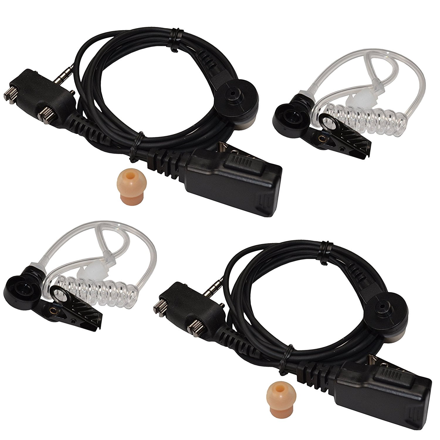HQRP 2-Pack Acoustic Tube Earpiece Headset PTT Mic for Vertex Standard ...
