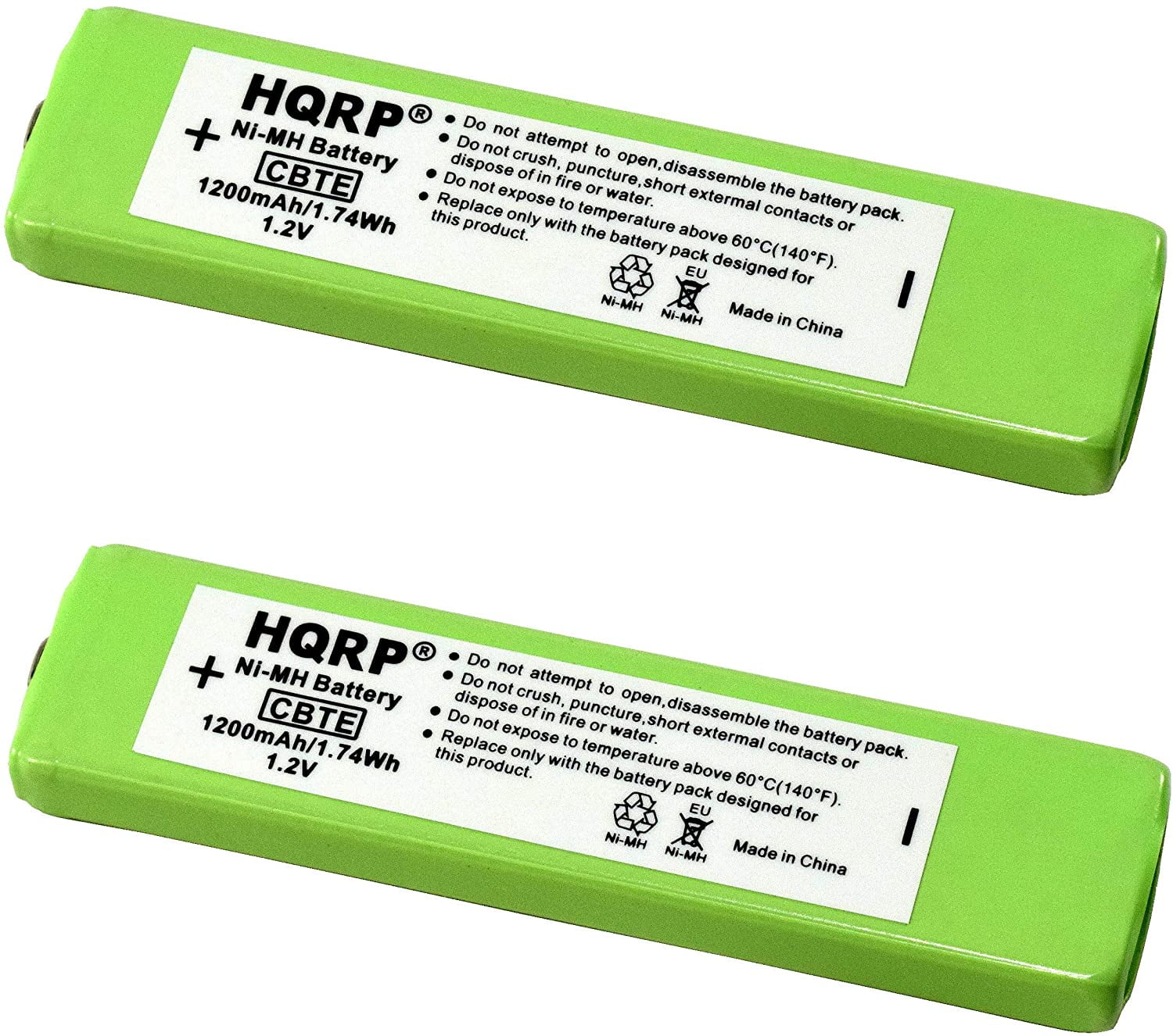 HQRP 2-Pack Battery for Panasonic HHF-1PSC RP-BP140H RP-BP61 RP-BP61PY ...