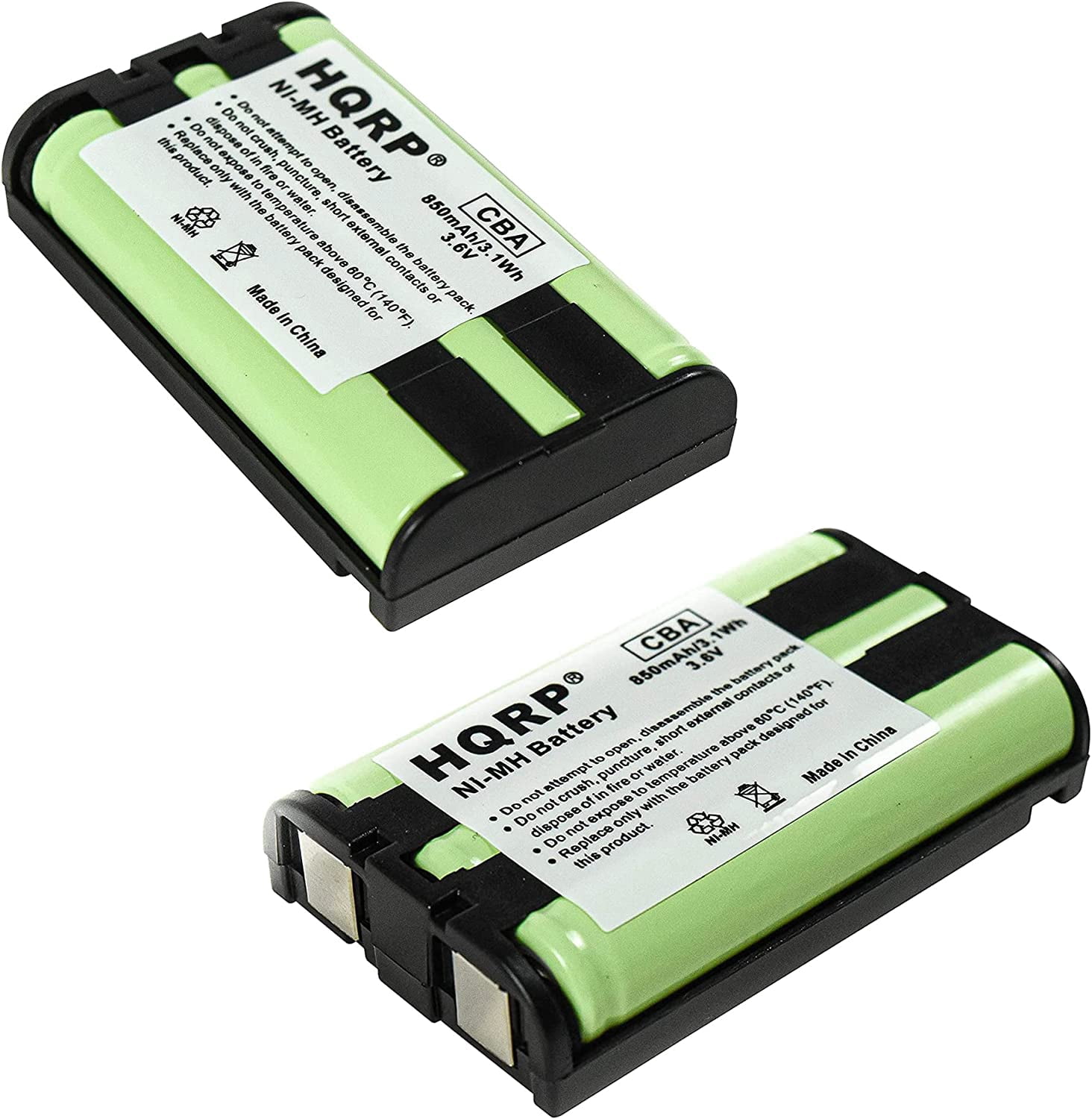 HQRP 2-Pack Cordless Telephone Battery for Radio Shack 23-968 / 43-9024 ...