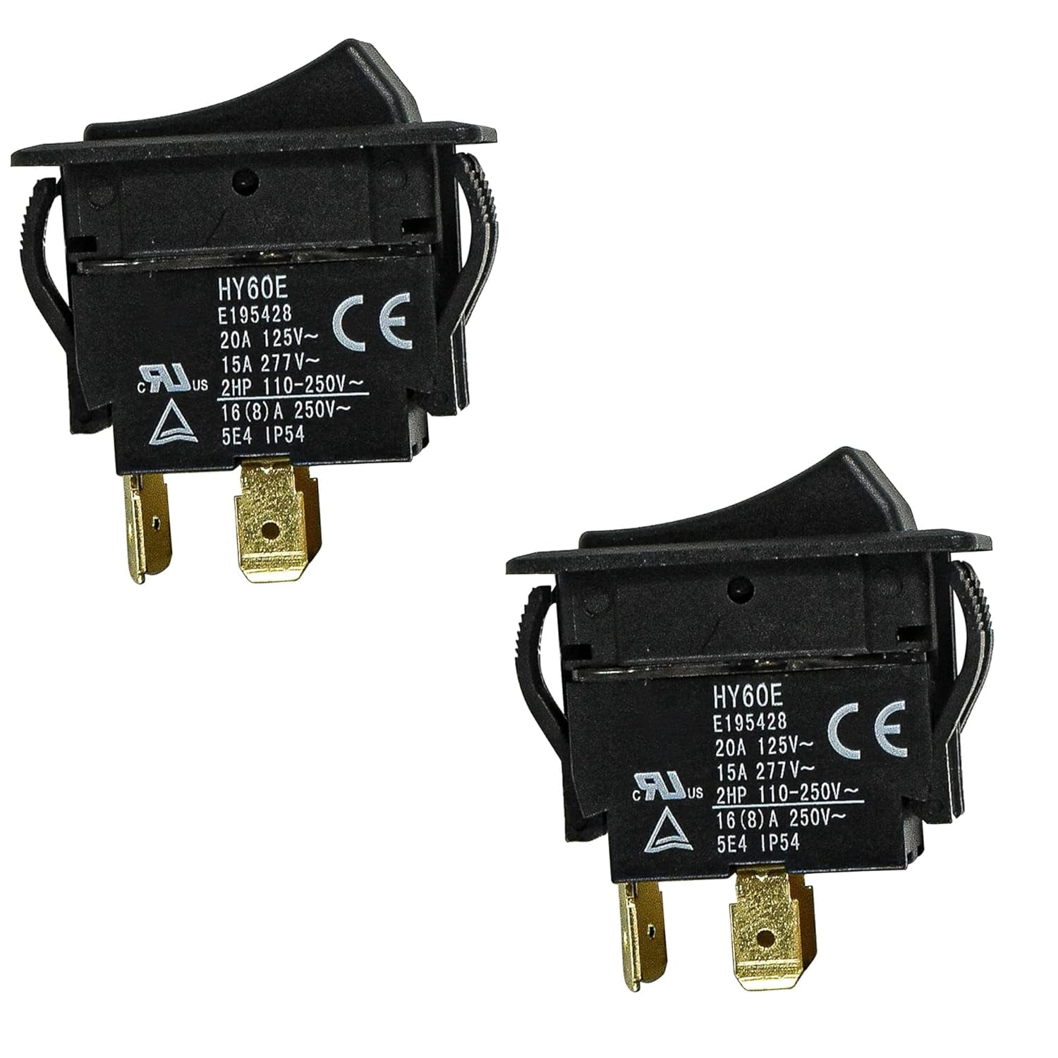 HQRP 2-Pack ON Off Rocker Switch 4-Prong 20A 125V Compatible with KEDU ...