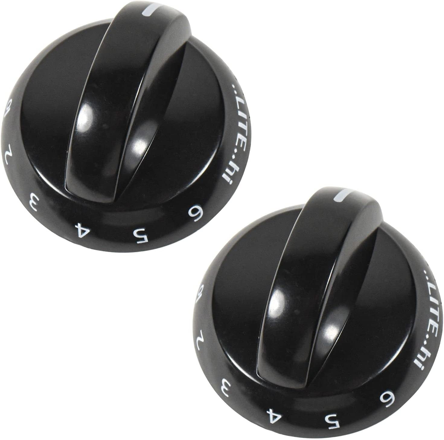 HQRP 2-Pack Range Top Burner Gas Stove Valve Knobs Compatible with ...