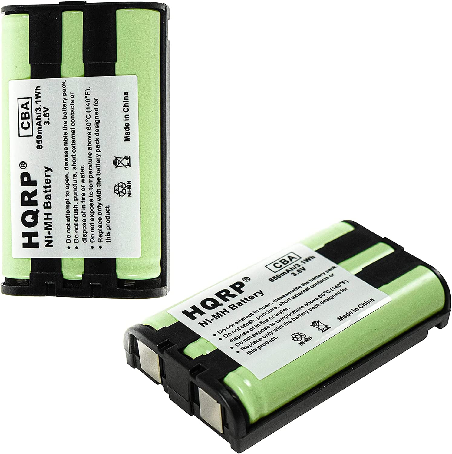 HQRP 2-Pack Telephone Battery for Panasonic KX-TG5632 KX-TG5633 KX ...