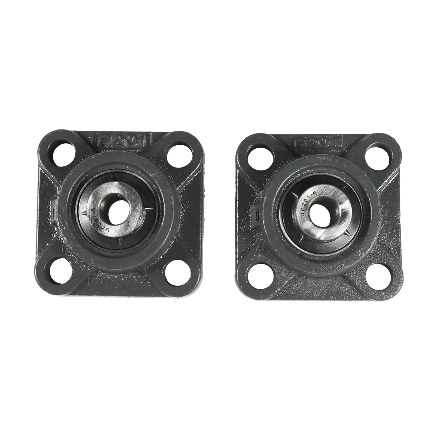 HQRP 2-Pack UCF201-8 Pillow Block Bearing 1/2 inch Bore, 4-Bolt Flange Mounted, Solid Base, Self ...