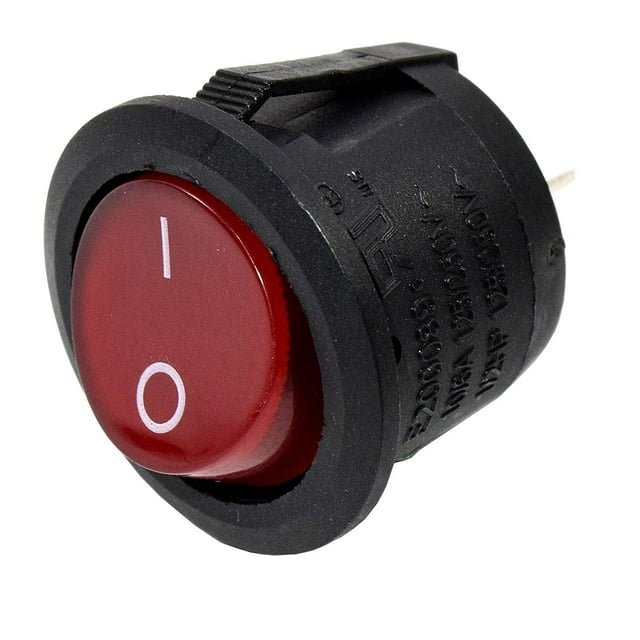 HQRP 2-Pin On Off Round Rocker Power Switch AC 6A 250V, 10A 125V ...