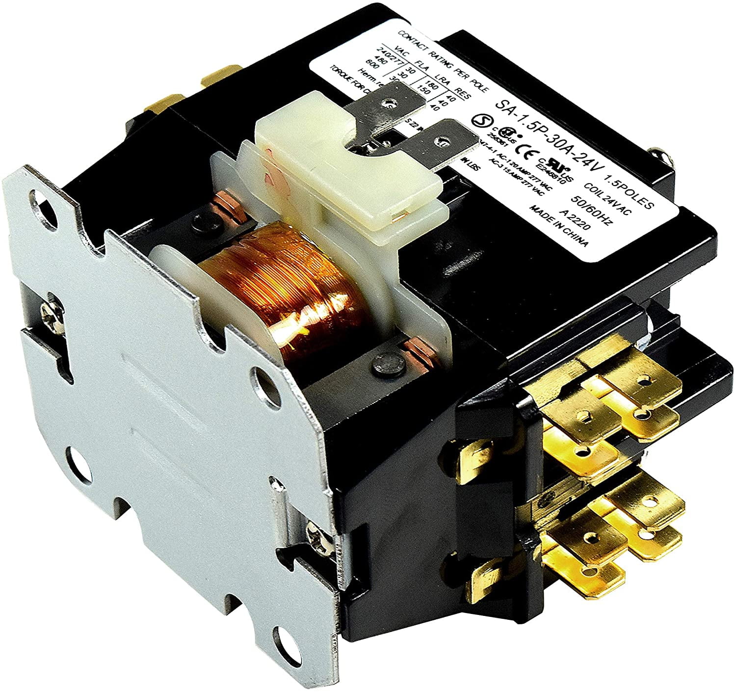 HQRP 24 Volt Single Pole / 1 Pole 30 Amp Condenser Contactor Compatible ...