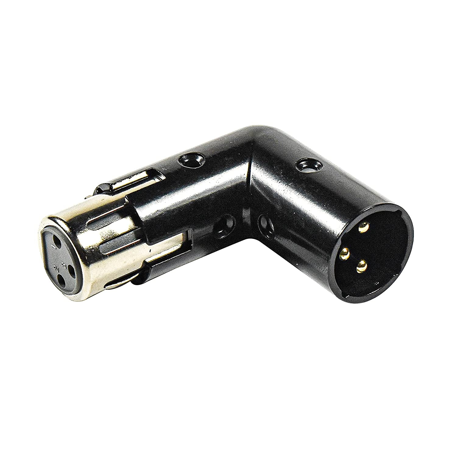 HQRP 3-Pin XLR Angle Adapter Dual Male & Female with 4 Adjustable Angle Positions Right Left and ...