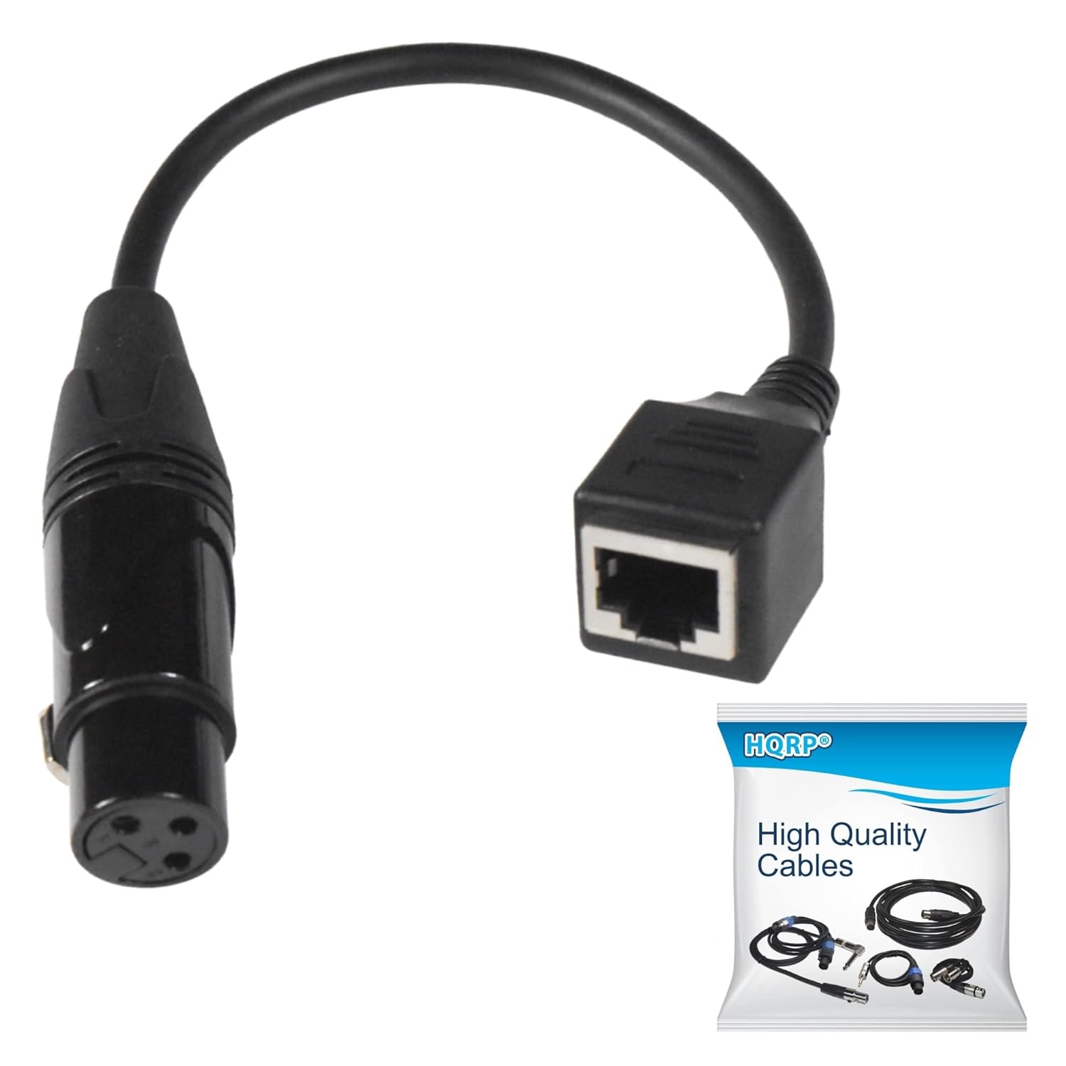 HQRP 3-Pin XLR Female to RJ45 Adapter, RJ45 to XLR DMX Cable, Network ...