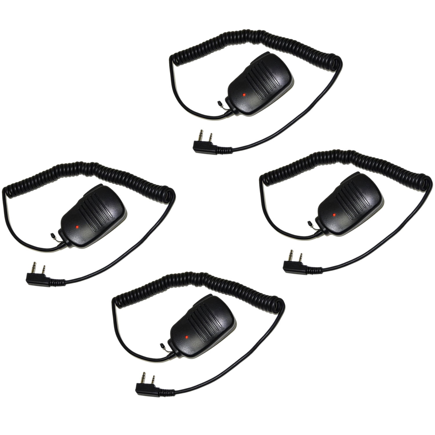 HQRP 4-Pack 2 Pin PTT Mini Speaker Mic for Baofeng UV-5R, UV-3R ...