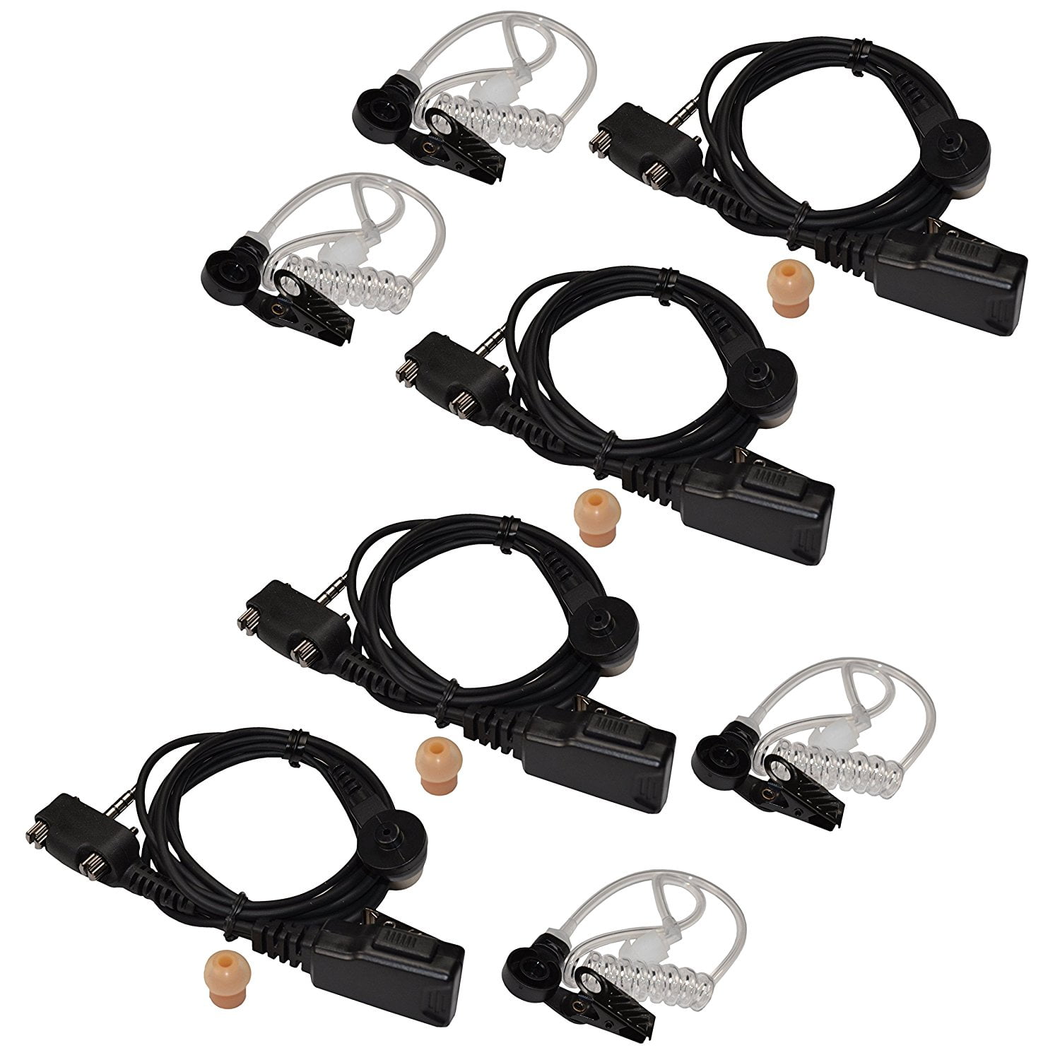 HQRP 4-Pack Acoustic Tube Earpiece Headset PTT Mic for Vertex Standard ...