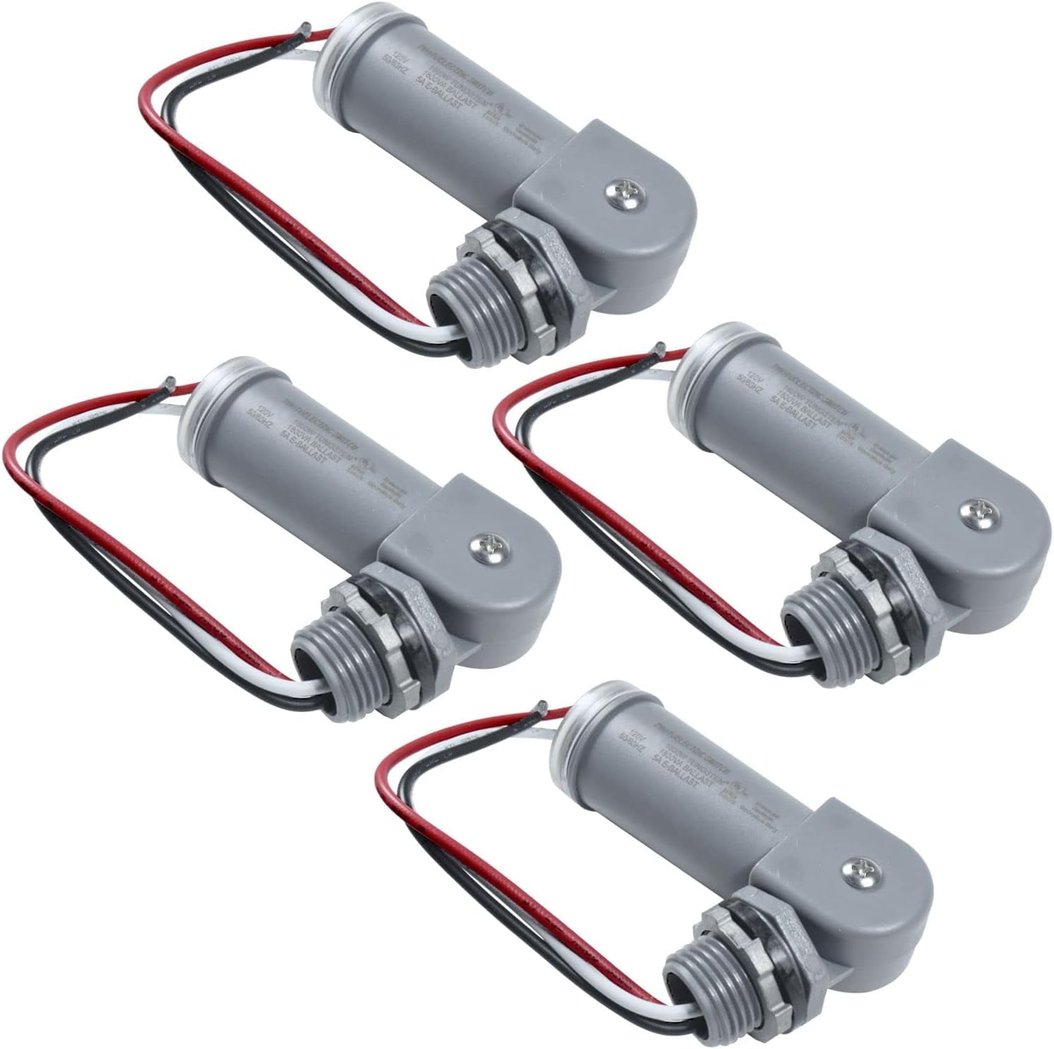 HQRP 4-Pack Photocell Light Sensor Swivel Mount Dusk to Dawn Hardwired ...