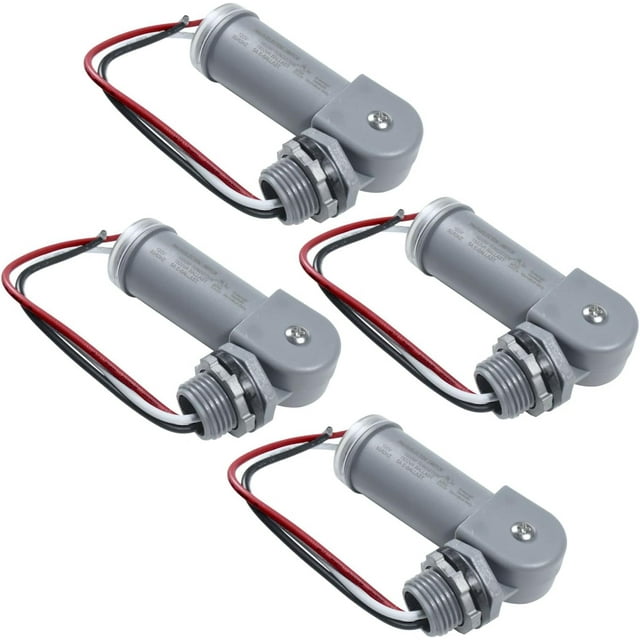 HQRP 4-Pack Photocell Light Sensor Swivel Mount Dusk to Dawn Hardwired ...