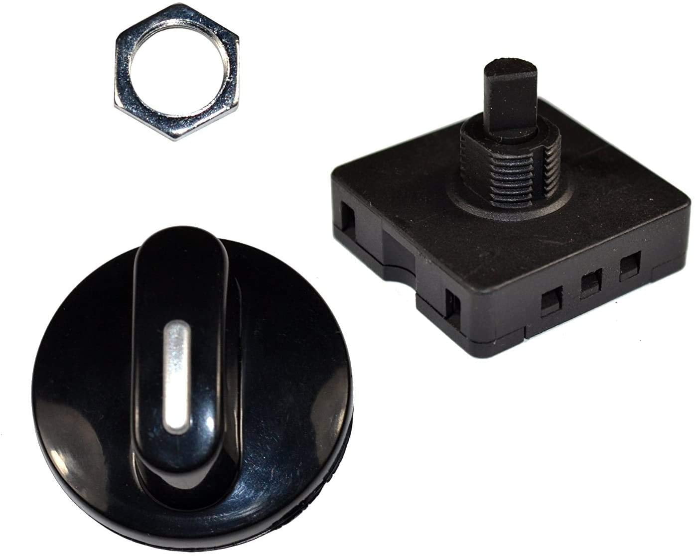 HQRP 4-Position 3-Speed Fan Selector Rotary Switch with Knob 13AMP 120V ...