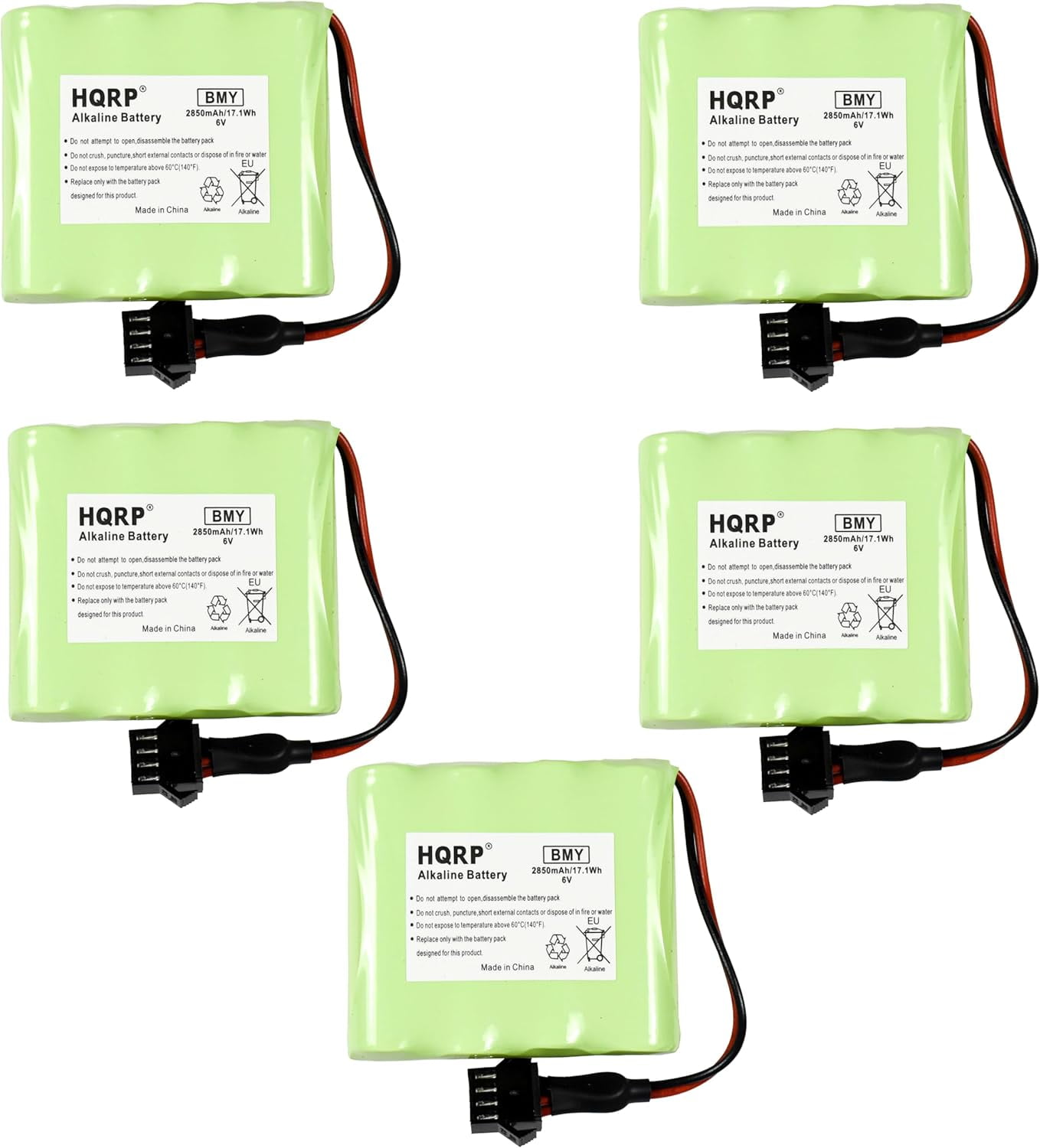 HQRP 5-Pack 6V Battery Compatible with DL-31, HTL-12, 4AA-CA0012-2 ...