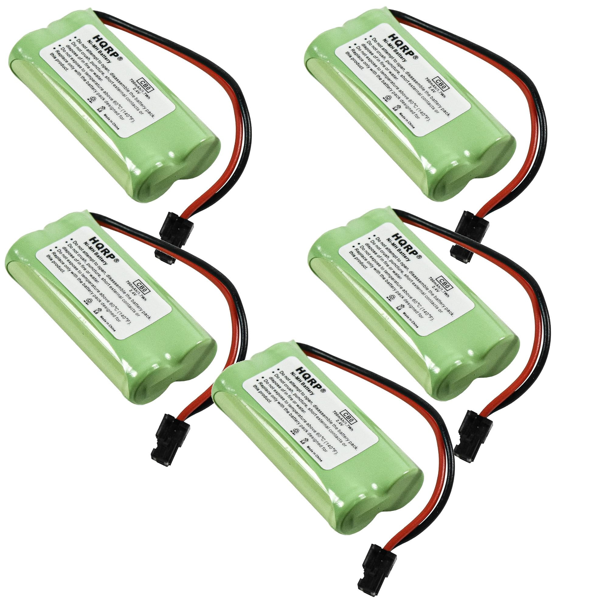 HQRP 5-Pack Cordless Phone Battery for Uniden BT-1021 BT1021 BT-1016 ...