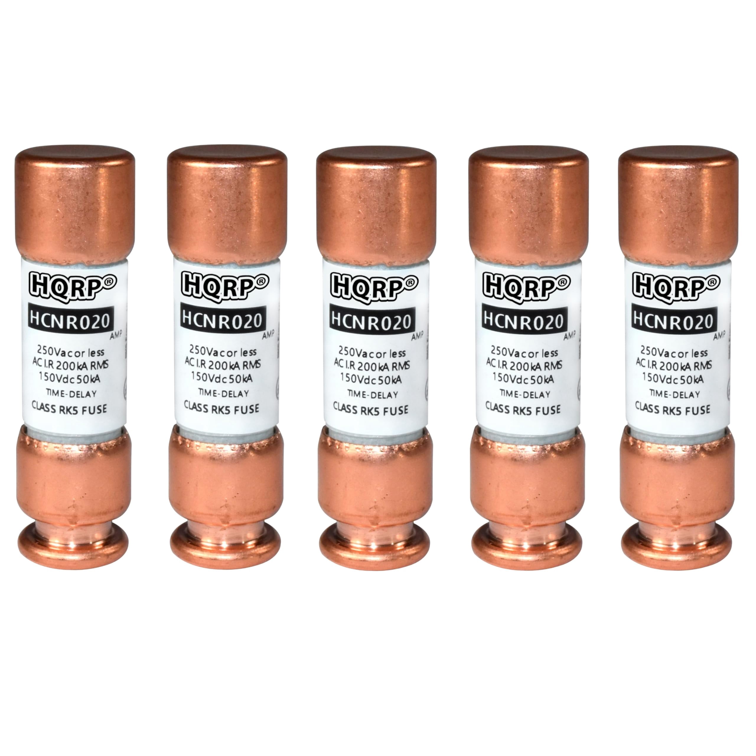 HQRP 5-Pack HCNR020 20 Amp 250V Dual Element Time-Delay Fuse, Class RK5 ...