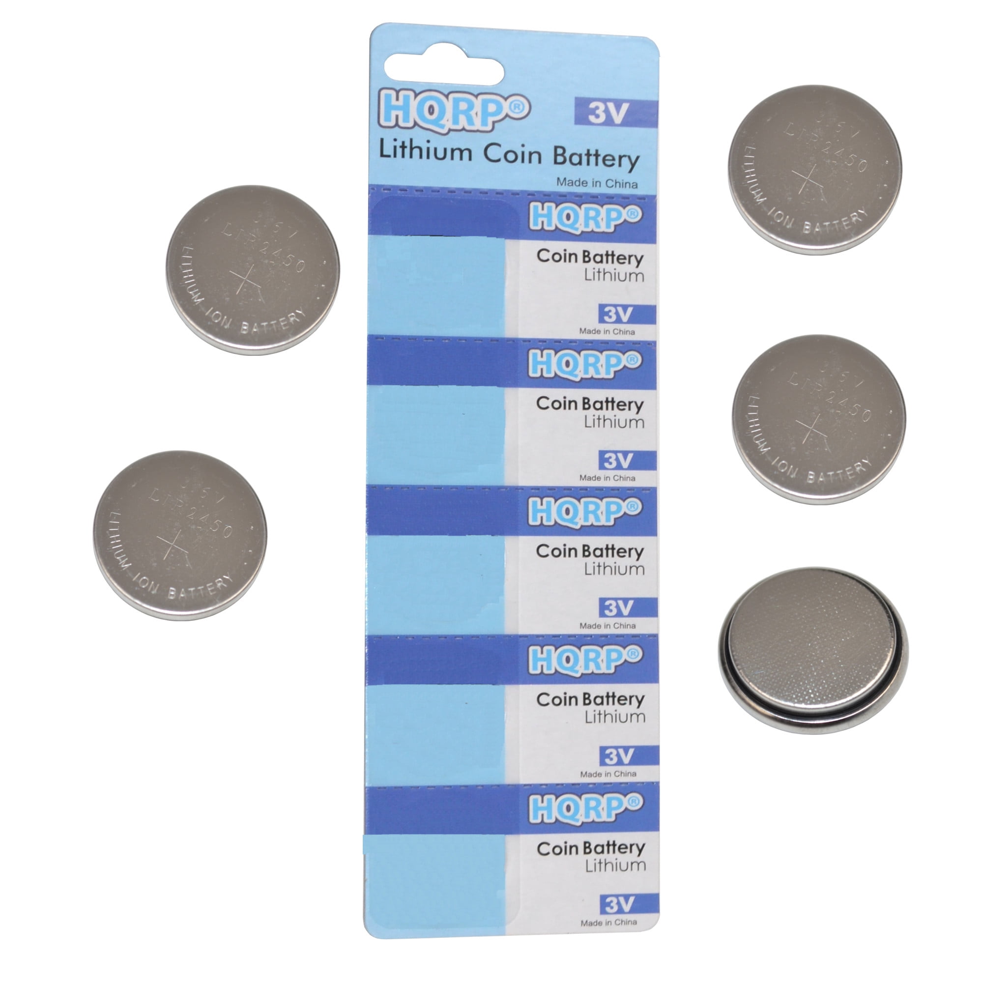 HQRP 5-Pack LIR-2450 3.6-Volt Li-Ion Rechargeable Button Cell Battery ...