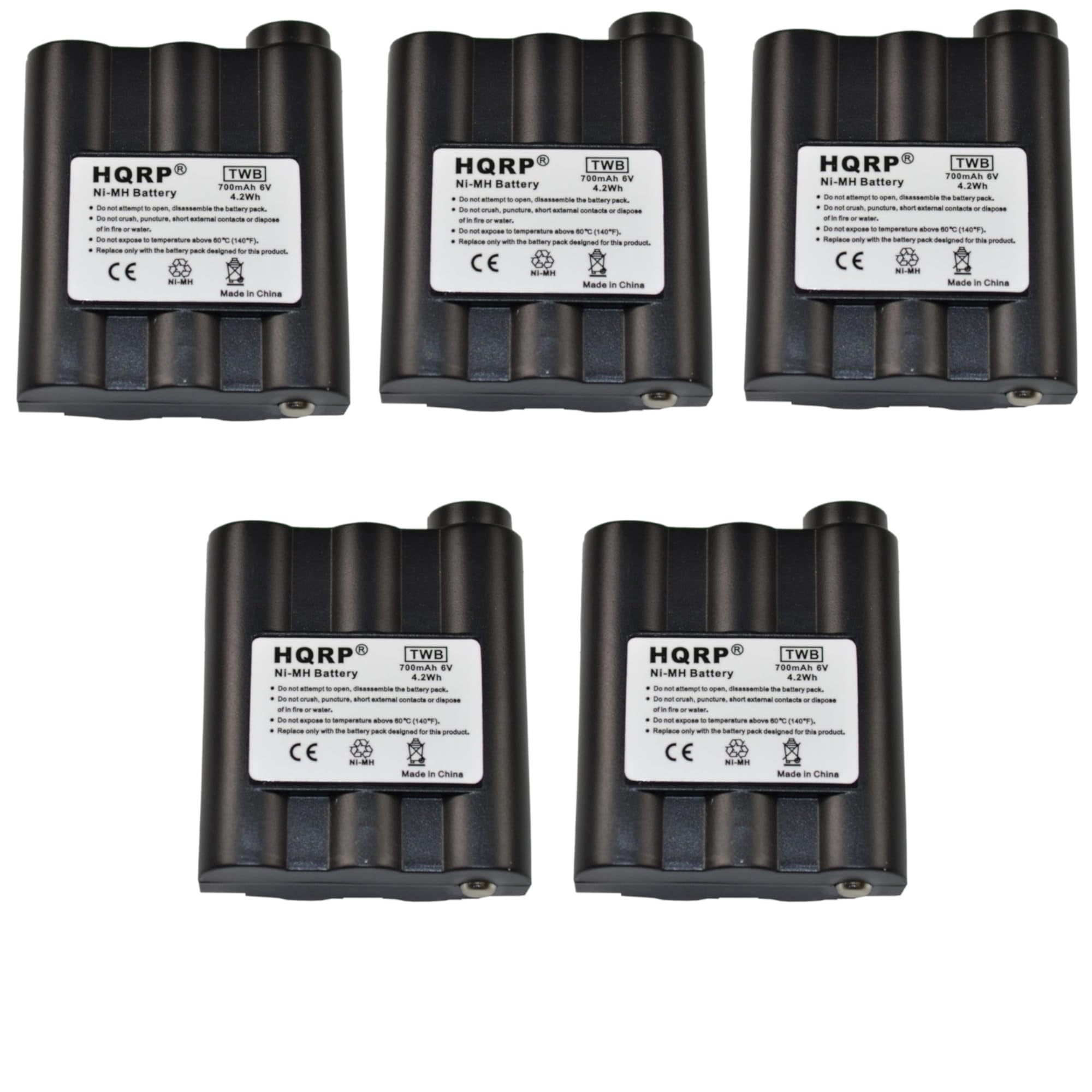 HQRP 5-Pack Rechargeable Battery Pack for Midland AVP-7 BATT5R GXT-635 ...