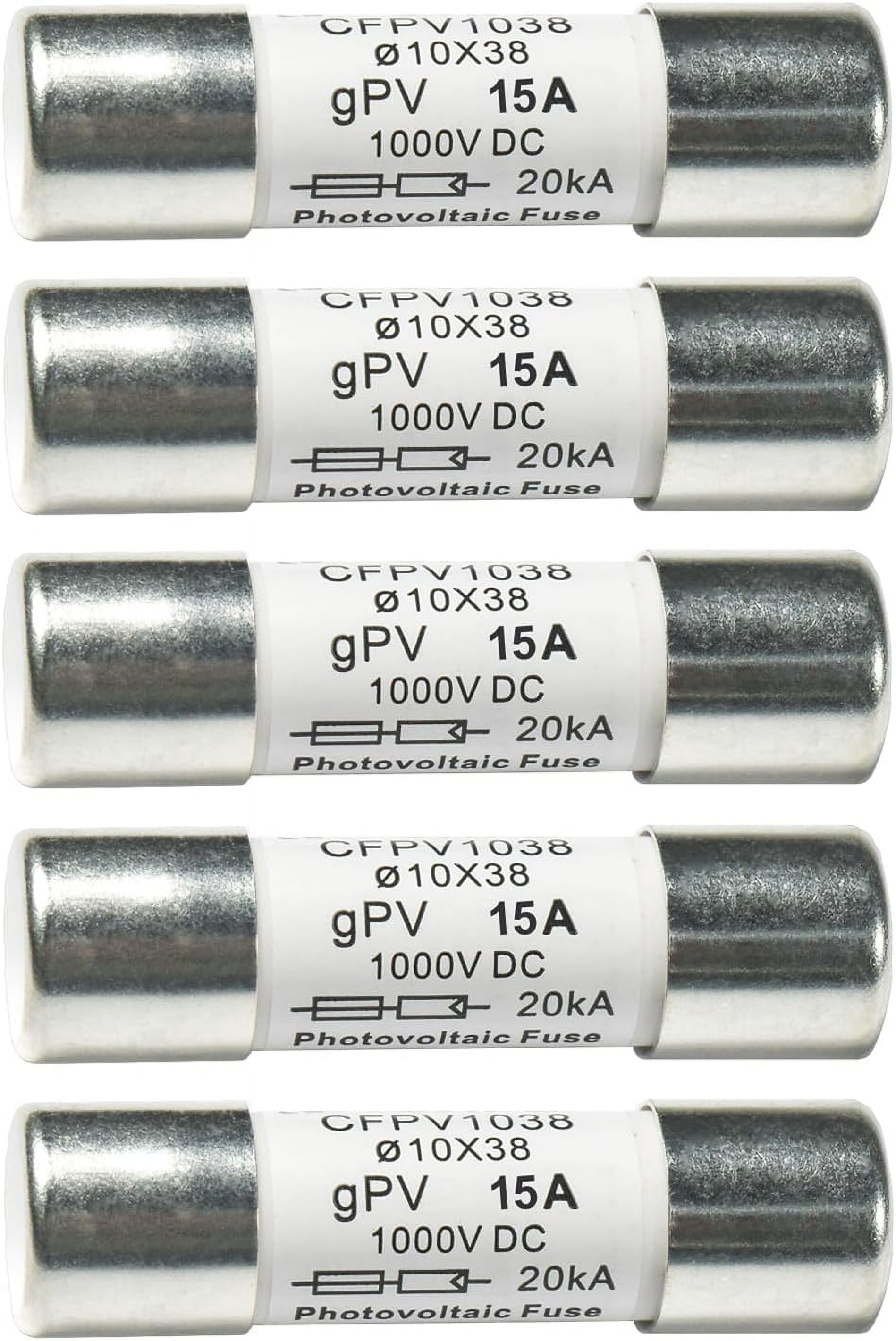 HQRP 5-Pack Solar PV Fast Acting Photovoltaic Fuse Link CFPV-1038, gPV ...