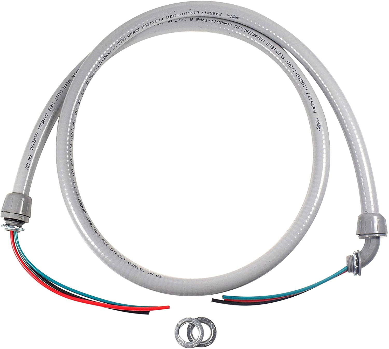 HQRP 6-ft 10-AWG 3-Conductor Non-Metallic Liquidtight A/C Whip Flexible ...