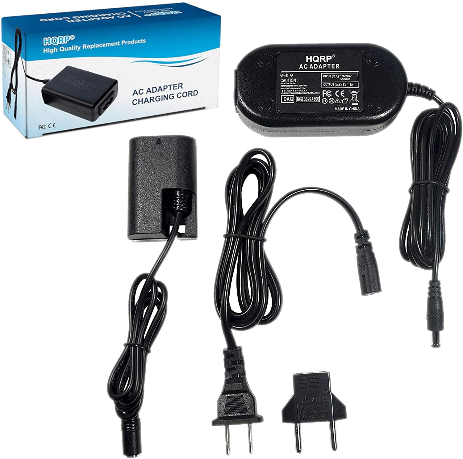 HQRP AC Power Adapter Kit for Canon ACK-E6 / ACKE6 (contains AC Adapter ...