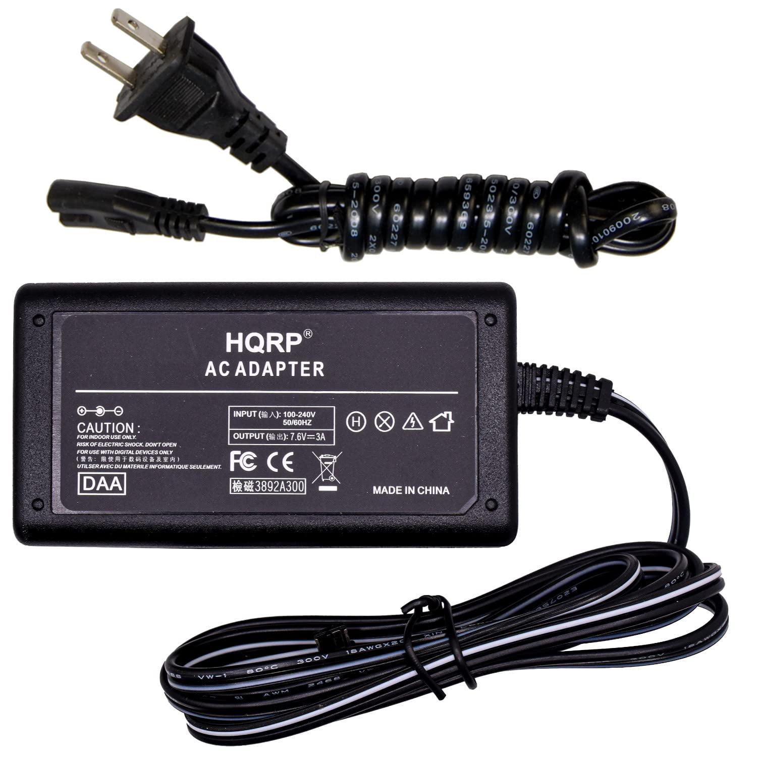 HQRP AC Power Adapter for Sony SLT-A65, SLT-A65V, SLT-A65VK, SLT-A77 ...