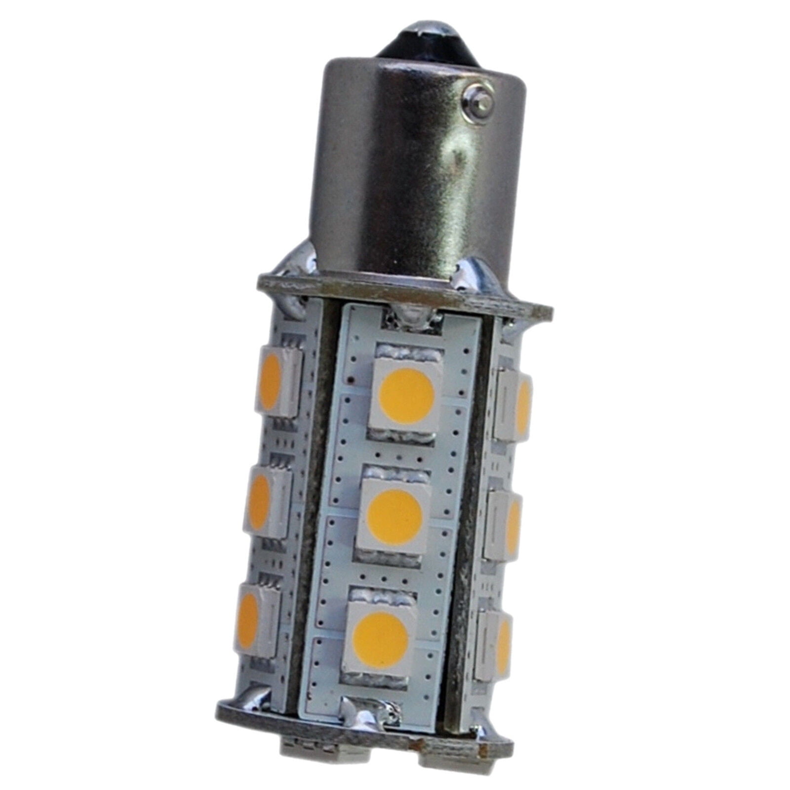 HQRP BA15s Bayonet Base 18 LEDs SMD 5050 LED Bulb Warm White 2800-3200K 10-30V DC 3W 250 Lumen ...