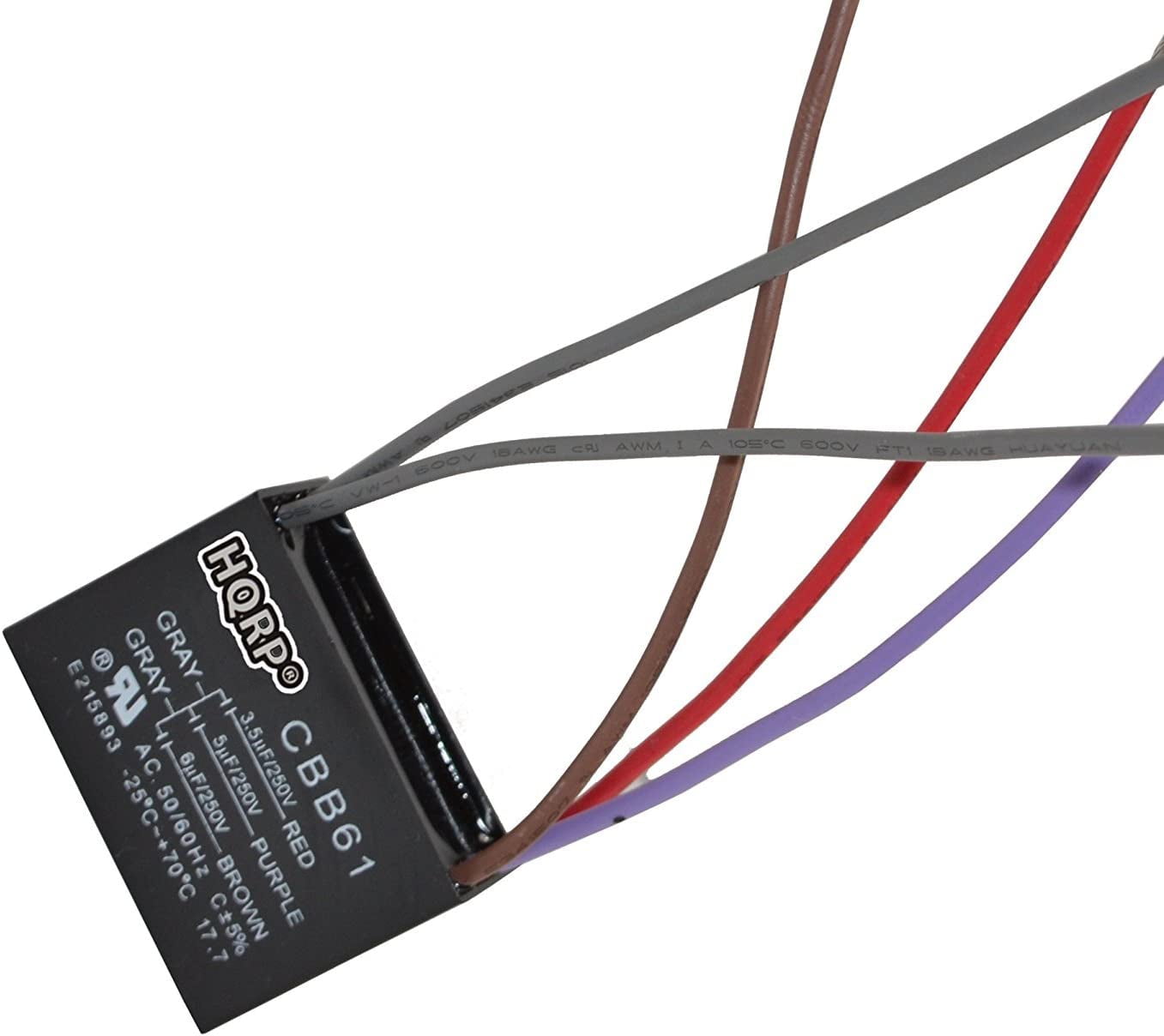 HQRP Ceiling Fan Capacitor CBB61 3.5uf+5uf+6uf 5-Wire - Walmart.com
