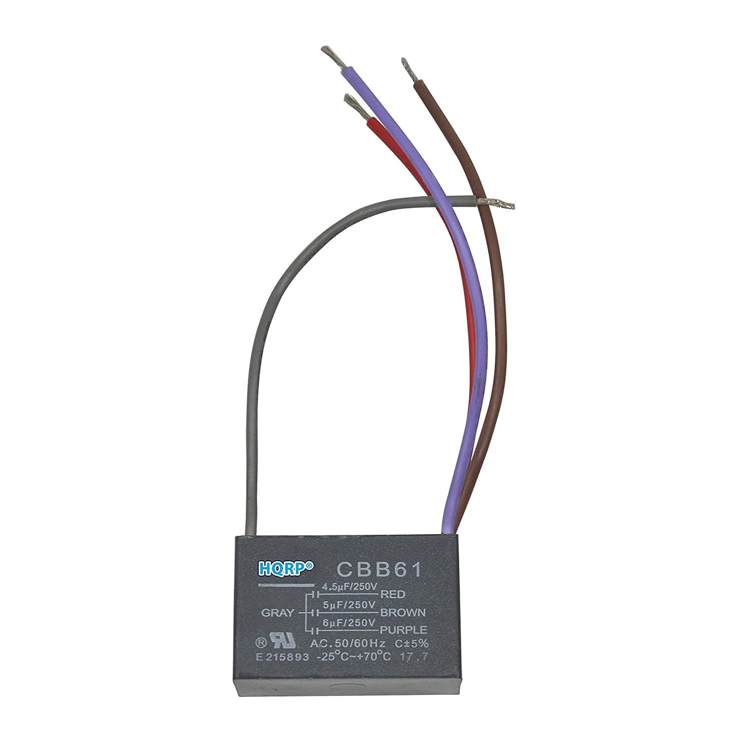 HQRP Capacitor for Hampton Bay Ceiling Fan 4.5uf+5uf+6uf 4-Wire CBB61 ...