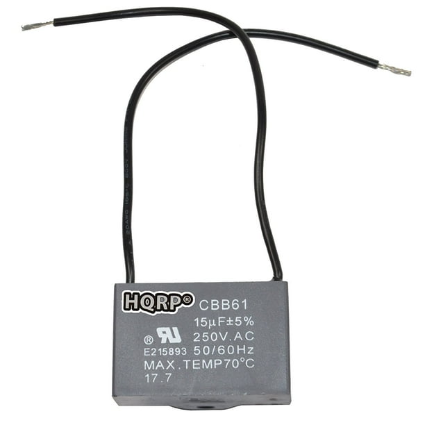 HQRP Ceiling Fan Capacitor CBB61 15uf 2-Wire - Walmart Business Supplies